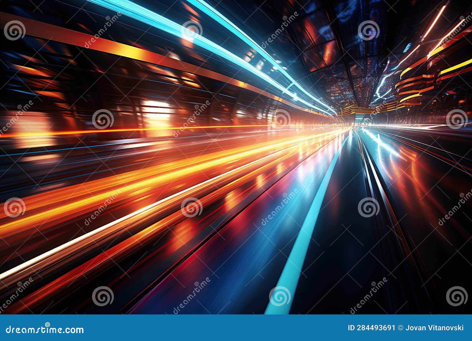 Abstract Long Exposure Dynamic Speed Light Trails Background, Stock ...