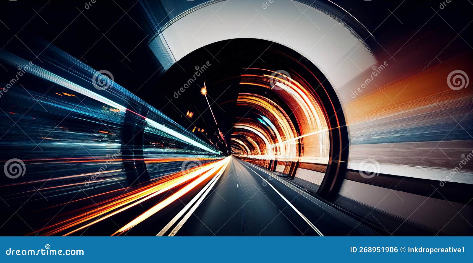 Abstract Long Exposure Dynamic Speed Light Trails in a Tunnel ...