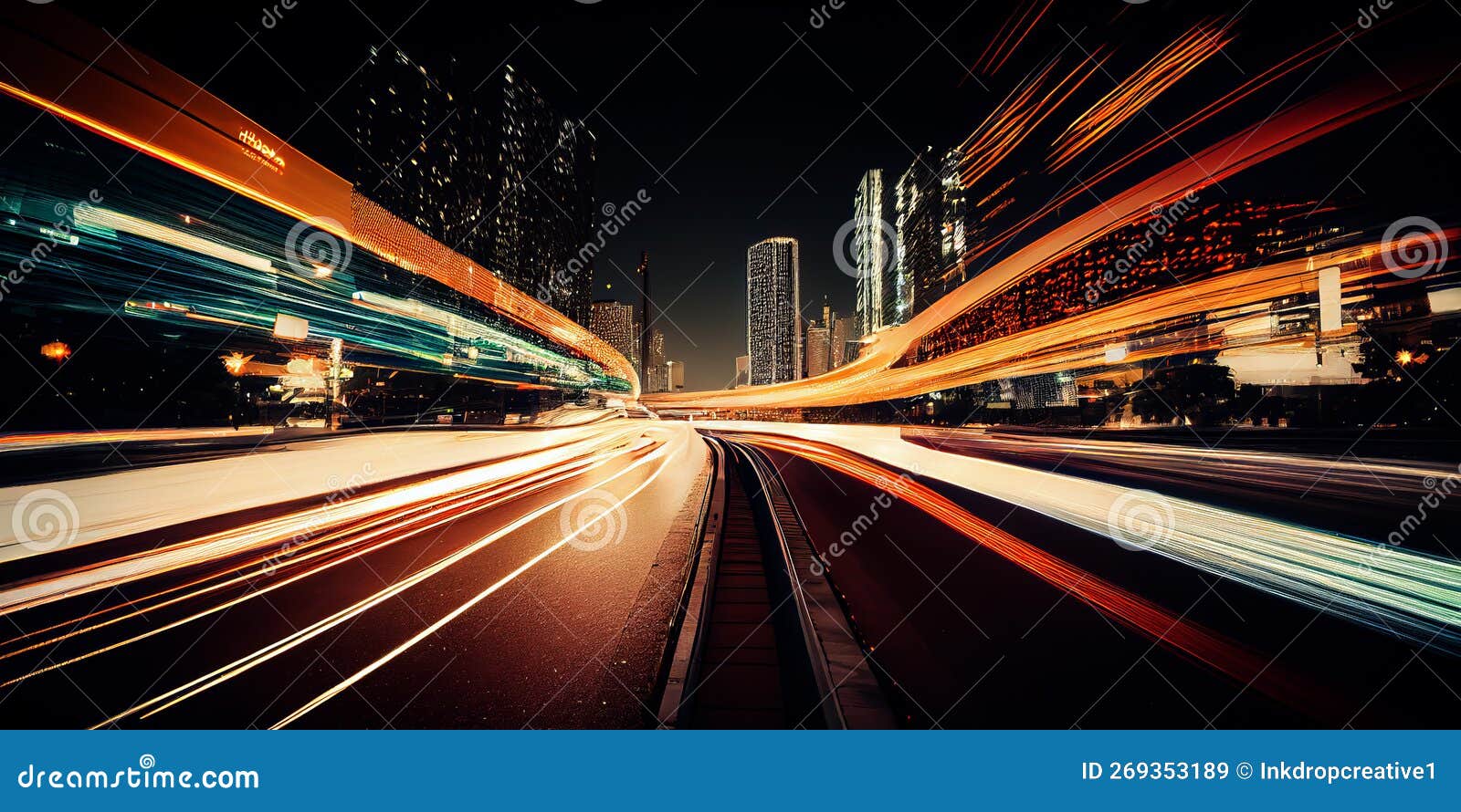 Abstract Long Exposure Dynamic Speed Light Trails in an Urban ...