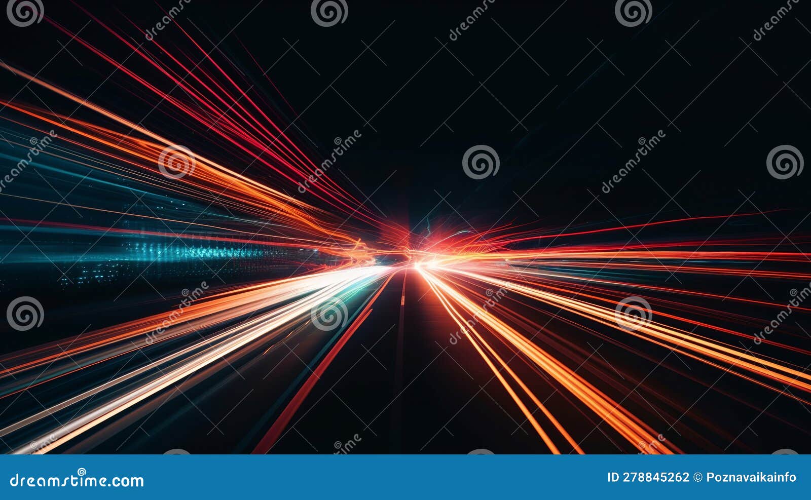 Abstract Long Exposure Dynamic in Abstract Style on Blue Background ...