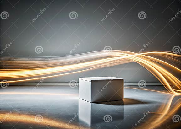 Abstract Long Exposure Photography Rectangular Object on White Surface ...