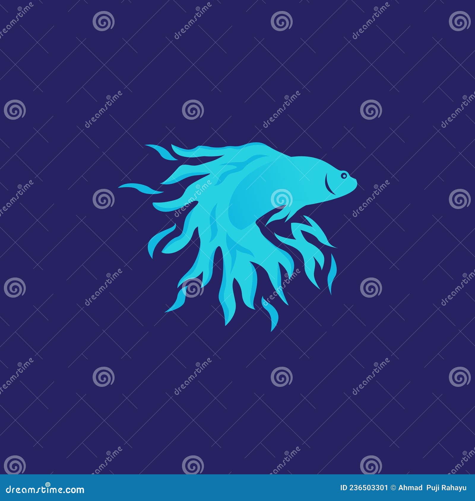 Abstract Long Tail Siamese Fighting Fish Logo Symbol Icon Vector ...