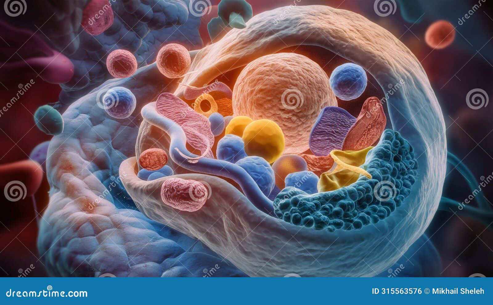 Abstract Look Inside a Living Cell Nucleus, Mitochondria, Vacuoles ... Abstract Look Inside a Living Cell Nucleus, Mitochondria, Vacuoles ...
