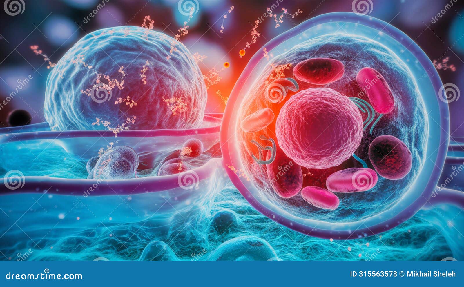 Abstract Look Inside a Living Cell Nucleus, Mitochondria, Vacuoles ... Abstract Look Inside a Living Cell Nucleus, Mitochondria, Vacuoles ...