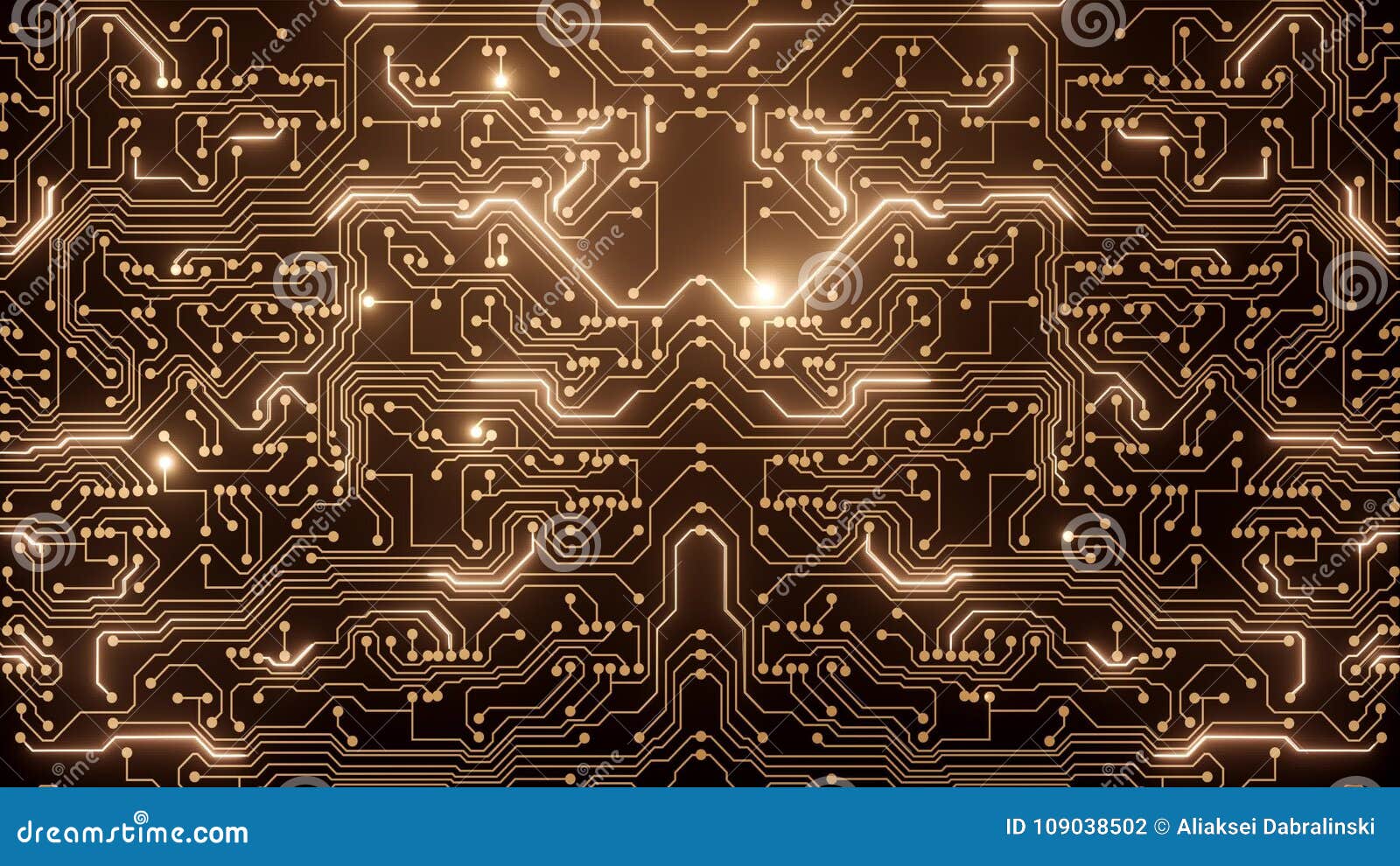 Abstract Loop Animation of Gold Circuit Stock Footage - Video of ...