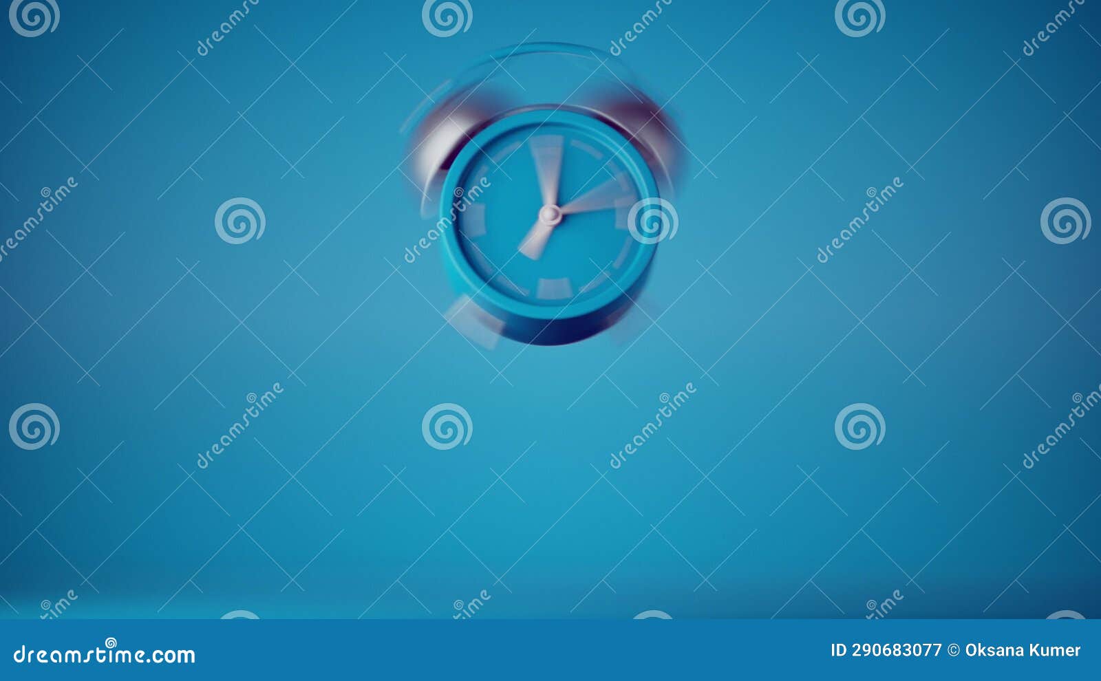 Abstract Loop Animation of Ringing Alarm Clock on Blue Background Stock ...