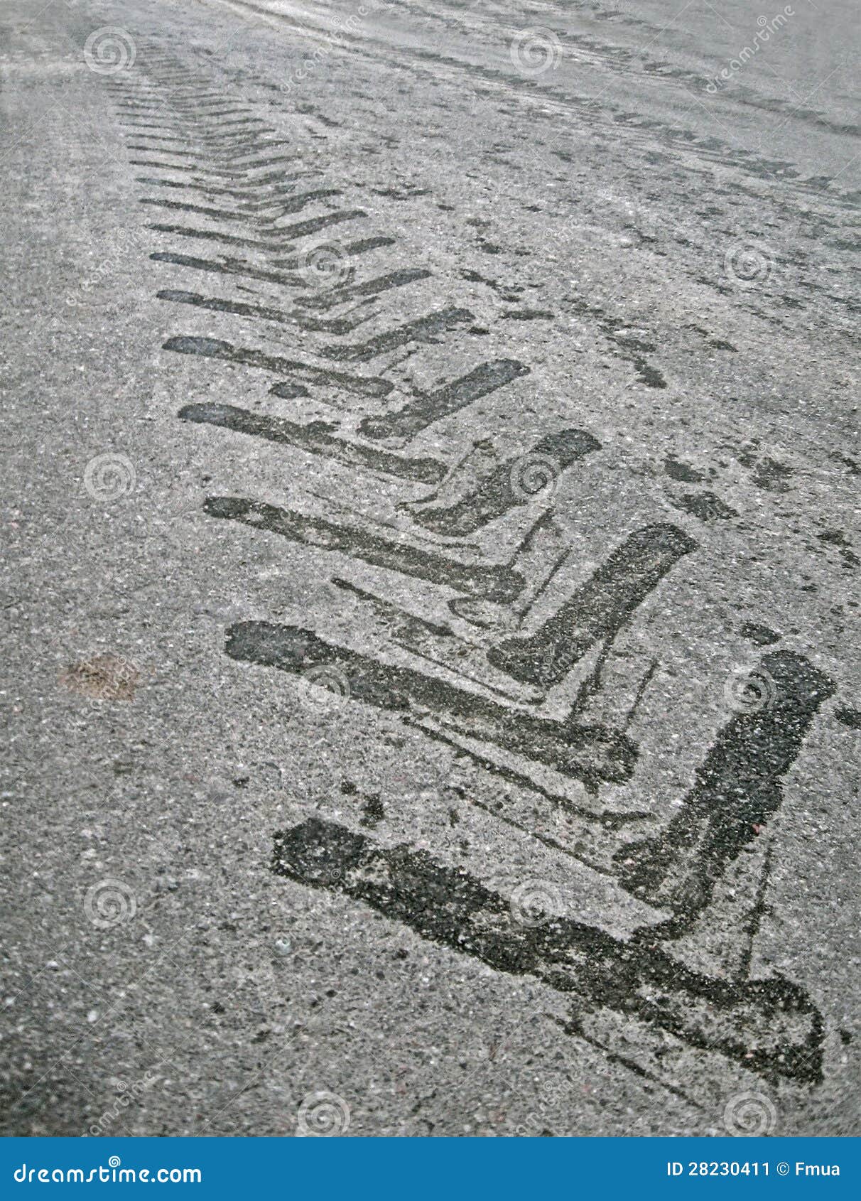 Abstract Lorry Wheel Path on Asphalt, Transportation, Stock Image ...