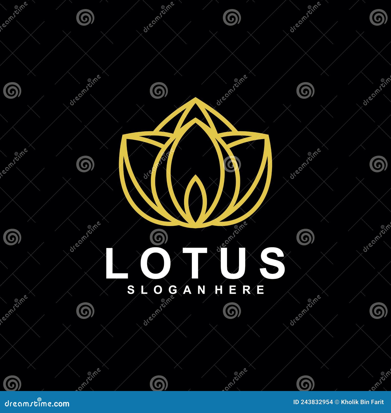 Abstract Lotus Logo Vector Design Template Stock Vector - Illustration ...