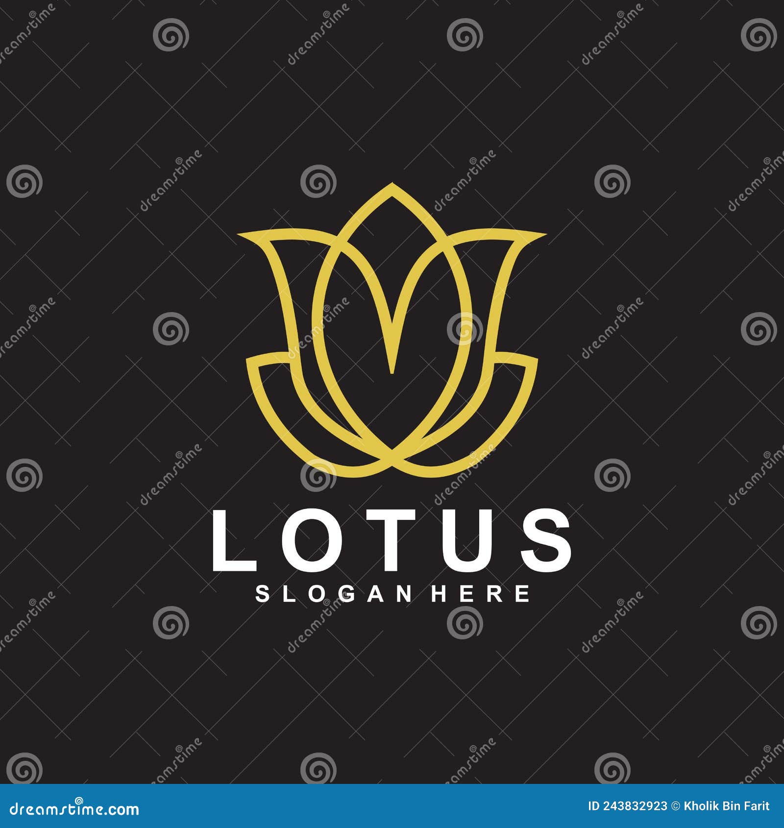 Abstract Lotus Logo Vector Design Template Stock Vector - Illustration ...
