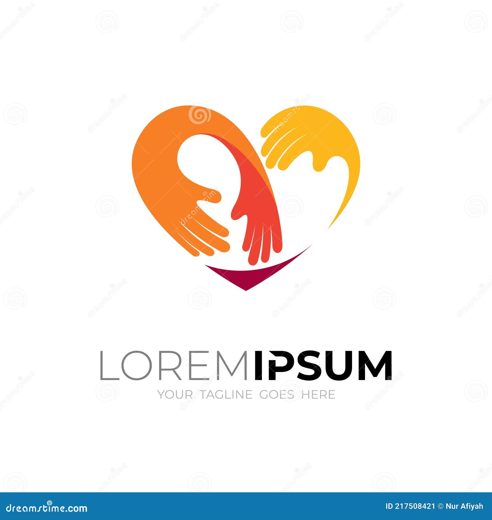 Abstract Love Logo and Hand Design Combination, Heart Logos Stock ...