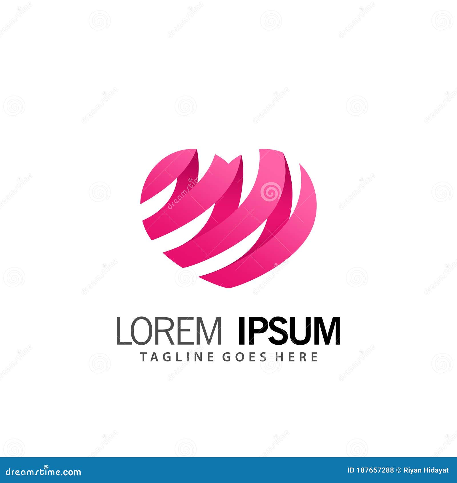 Abstract Love Logo Icon Design 3D Vector Illustration Template Stock ...