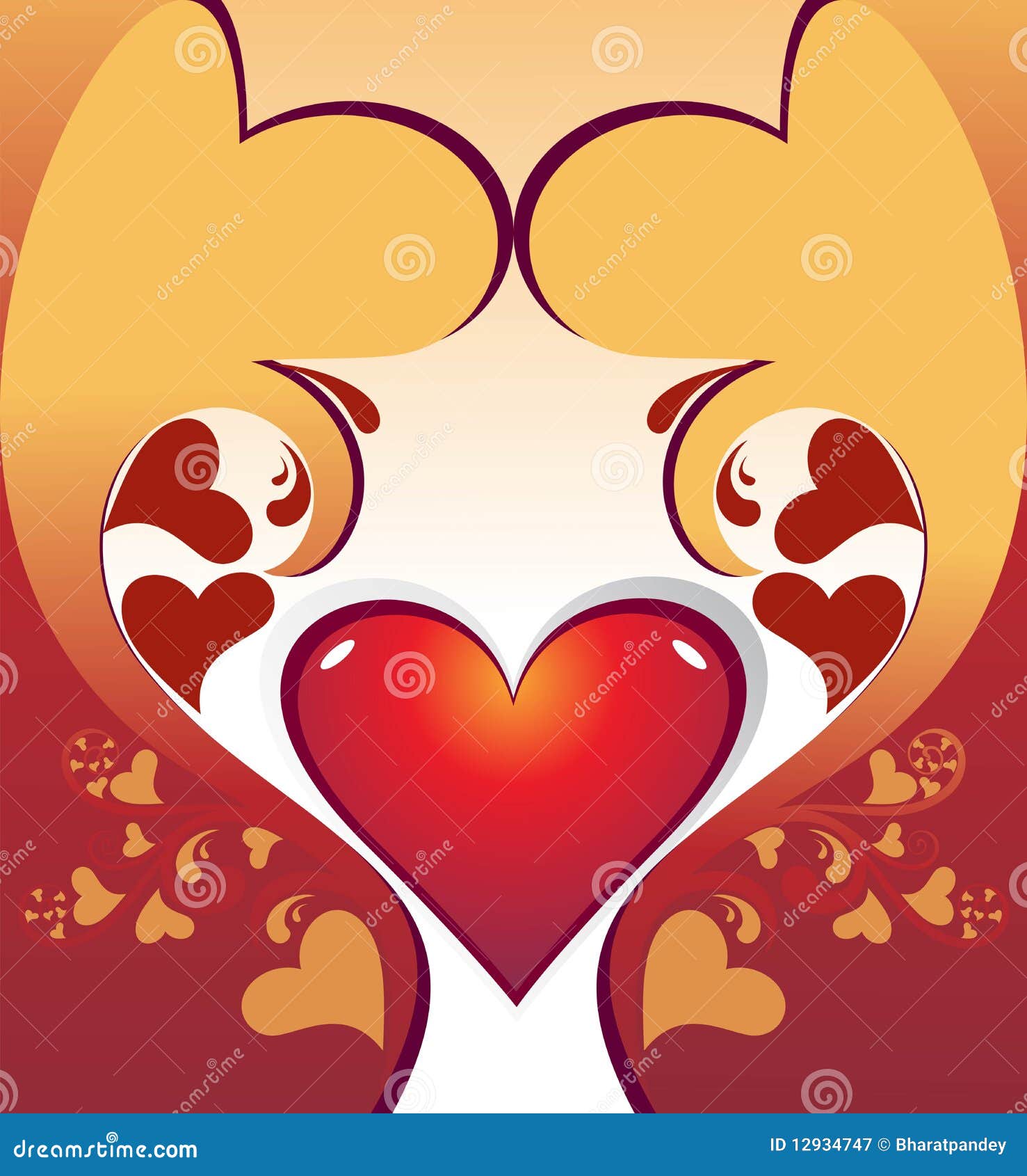 Abstract Love Shape Background Stock Vector - Illustration of love ...