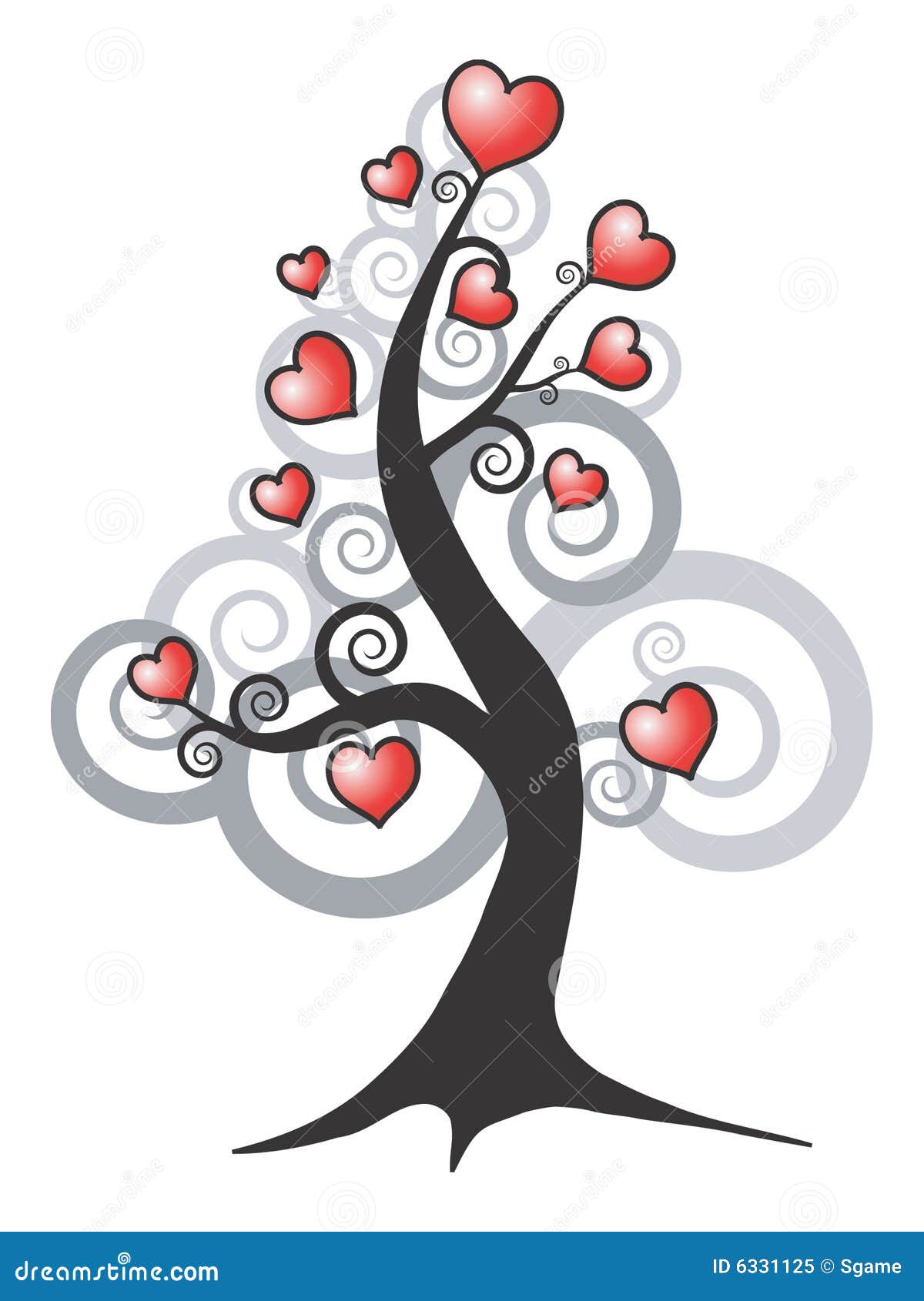 Abstract love tree stock illustration. Illustration of branch - 6331125