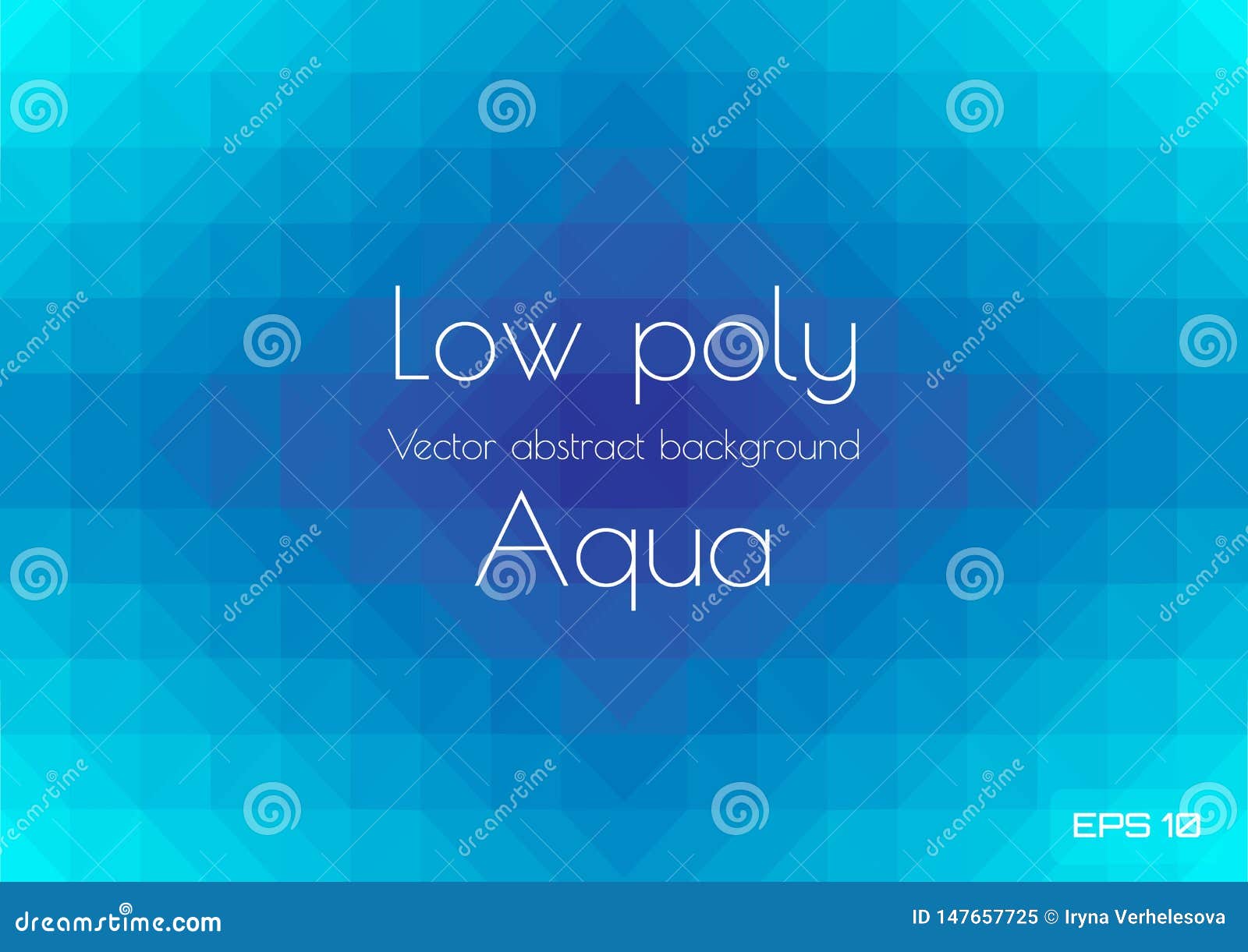 Abstract Low Poly Aqua Blue Background. Geometric Triangles Textured ...