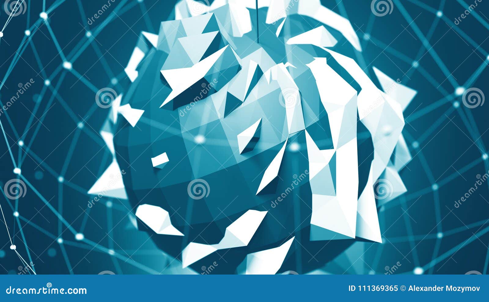 Low Poly Planet in Space 3d Render Illustration Stock Illustration ...