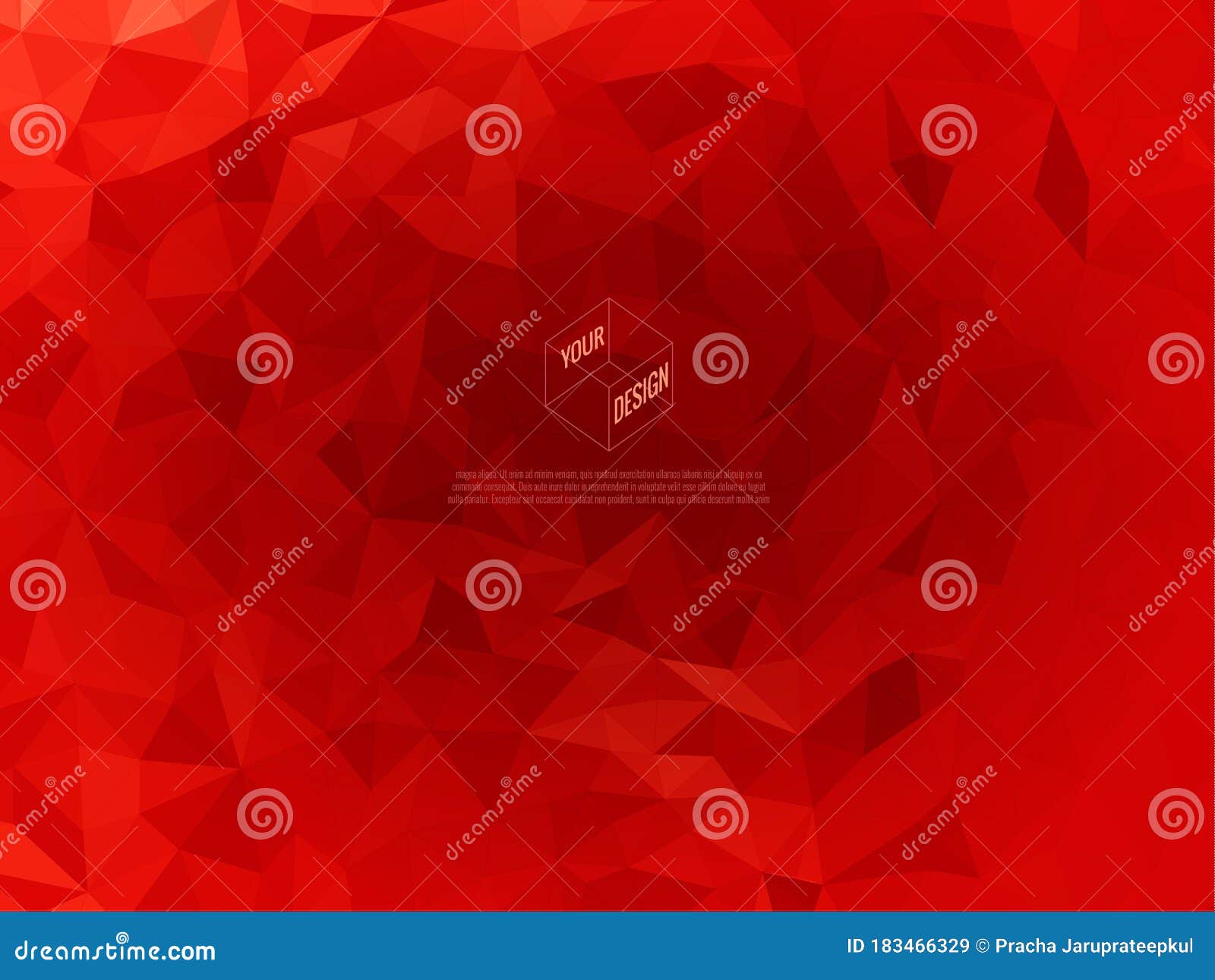 Abstract Low Poly Background in Red Color Tone Stock Vector ...