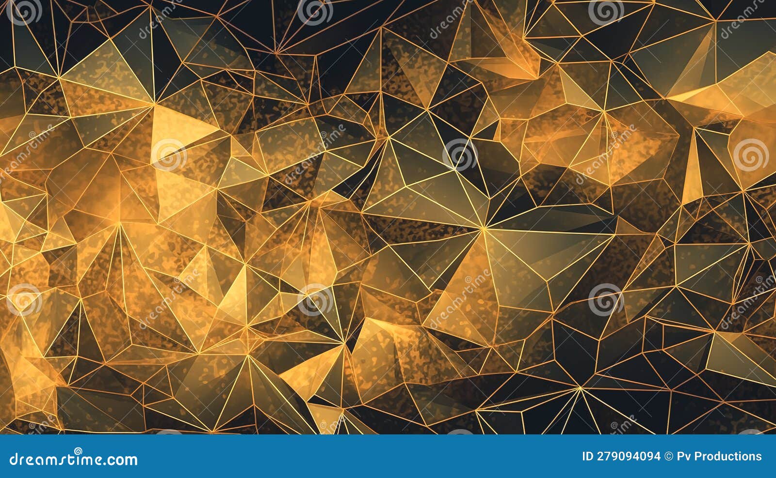Abstract Low Poly Background of Triangles in Golden Color, Generative ...