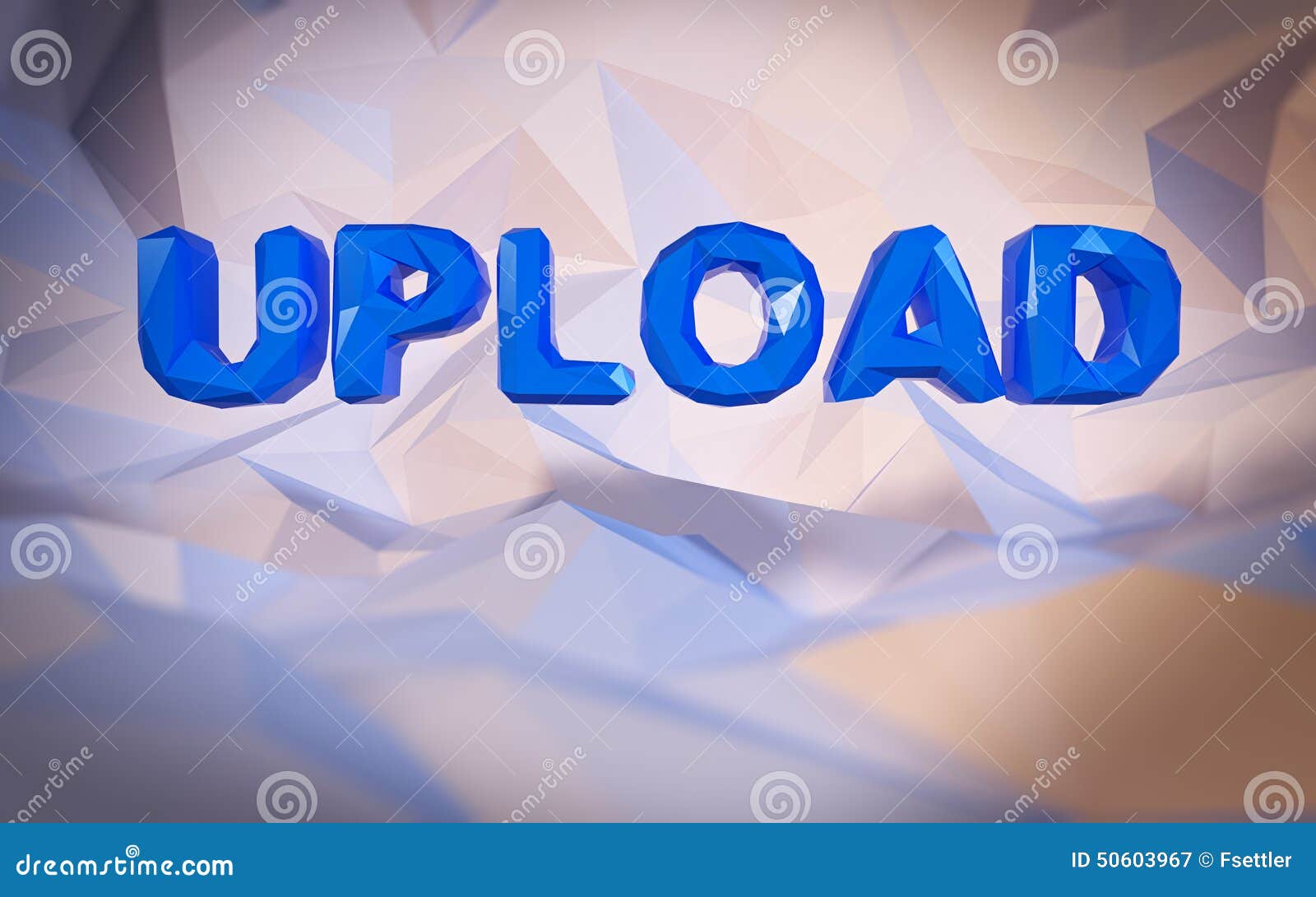 Abstract Low-poly Background. Word Concept. Text Upload Stock Image ...