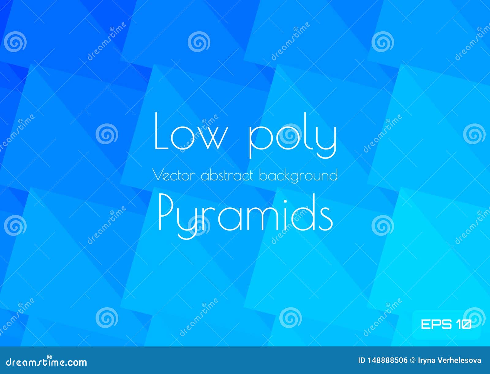 Abstract Low Poly Blue Pyramid Background. Background for the ...