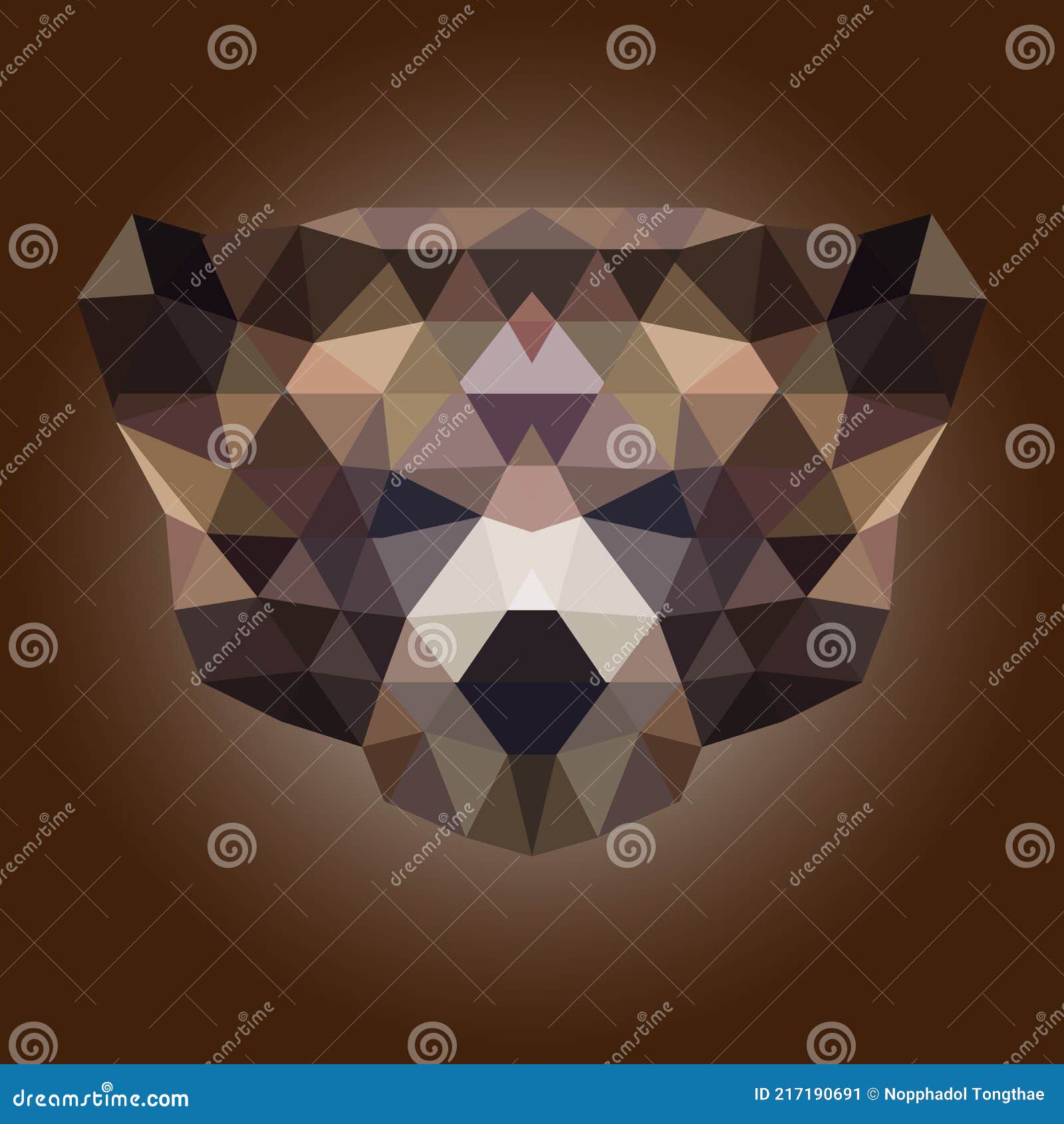 Abstract Low Poly Brown Bear Pattern Vector Illustration Stock Vector ...