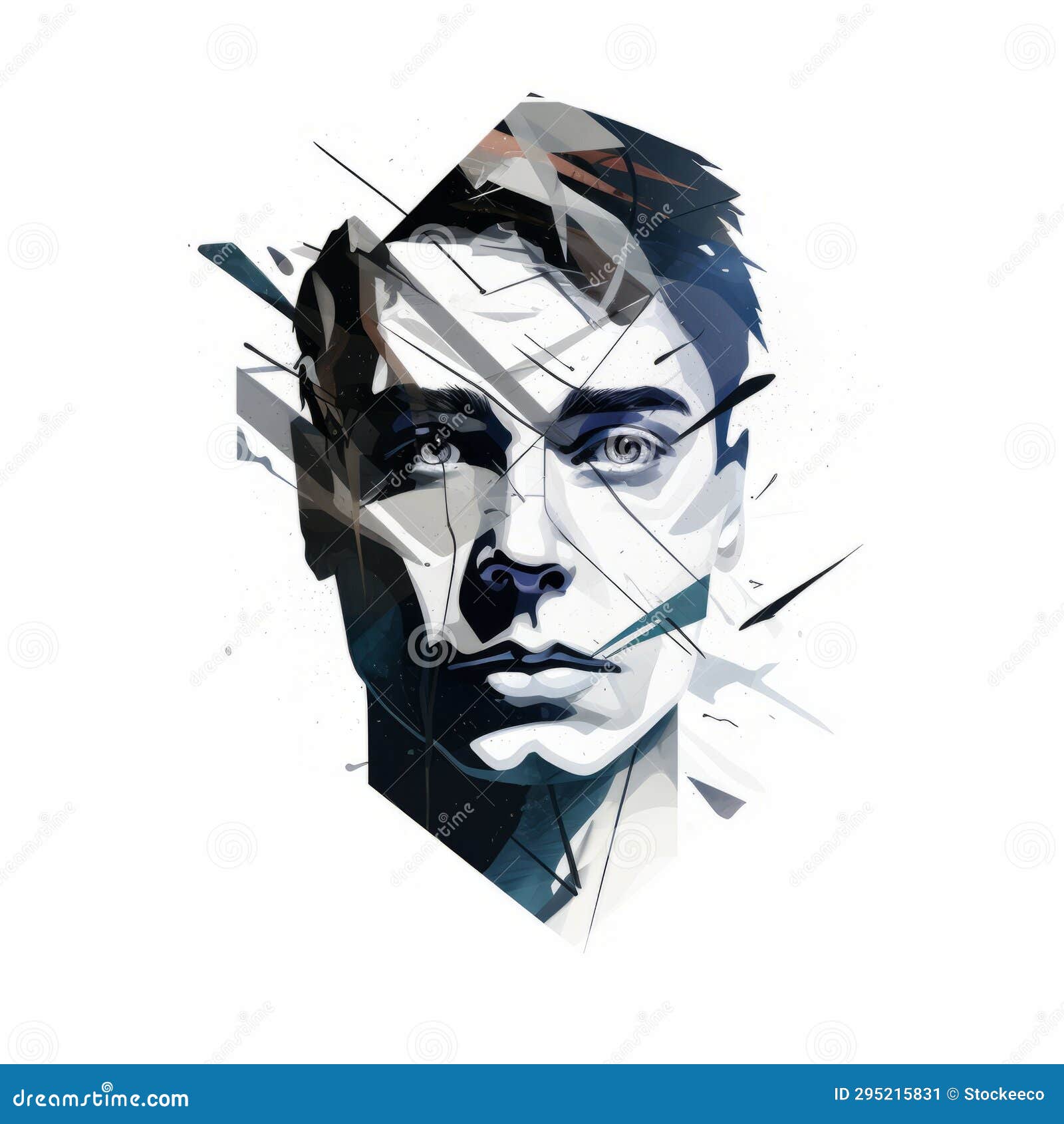 Abstract Low Poly Celebrity Portrait: Parallel Vector Surrealism Stock ...