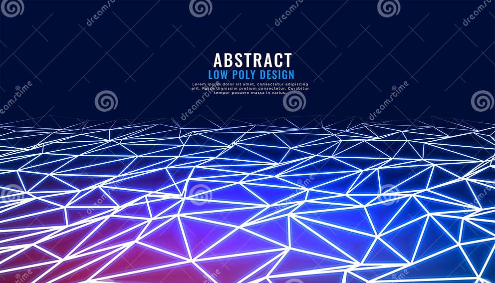 Abstract Low Poly Connection in Perspective Technology Background Stock ...