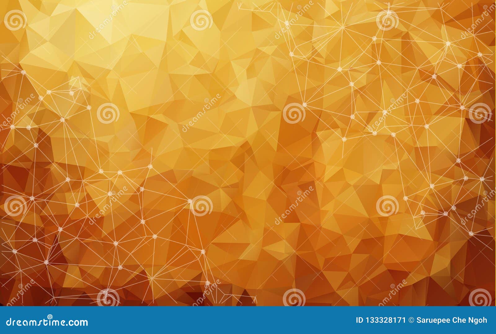 Abstract Low Poly Dark Brown Technology Vector Background. Connection ...