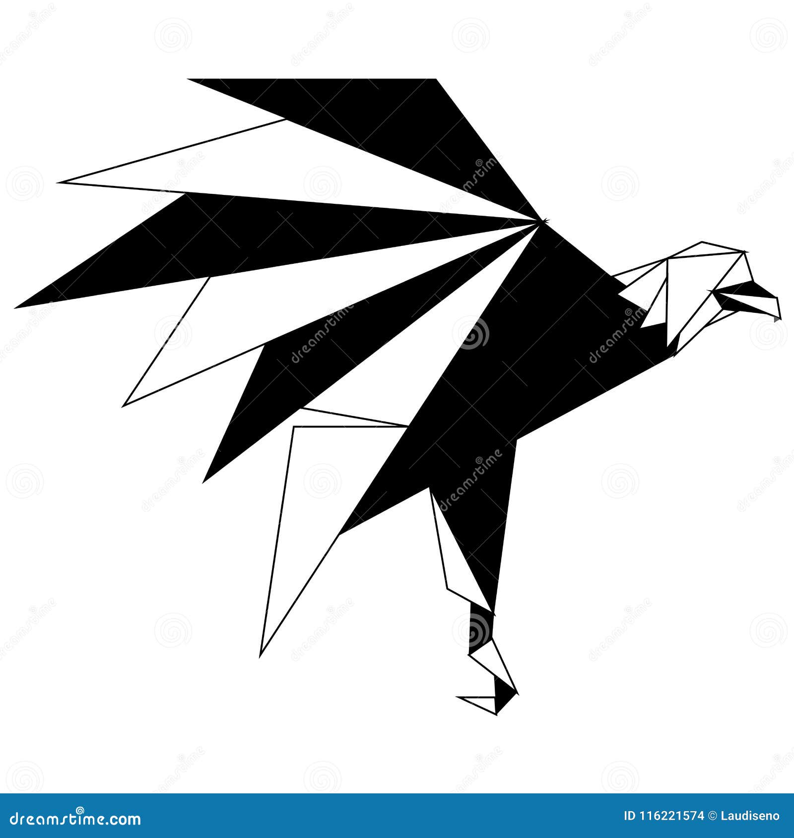 Abstract Low Poly Eagle Icon Stock Vector - Illustration of isolated ...