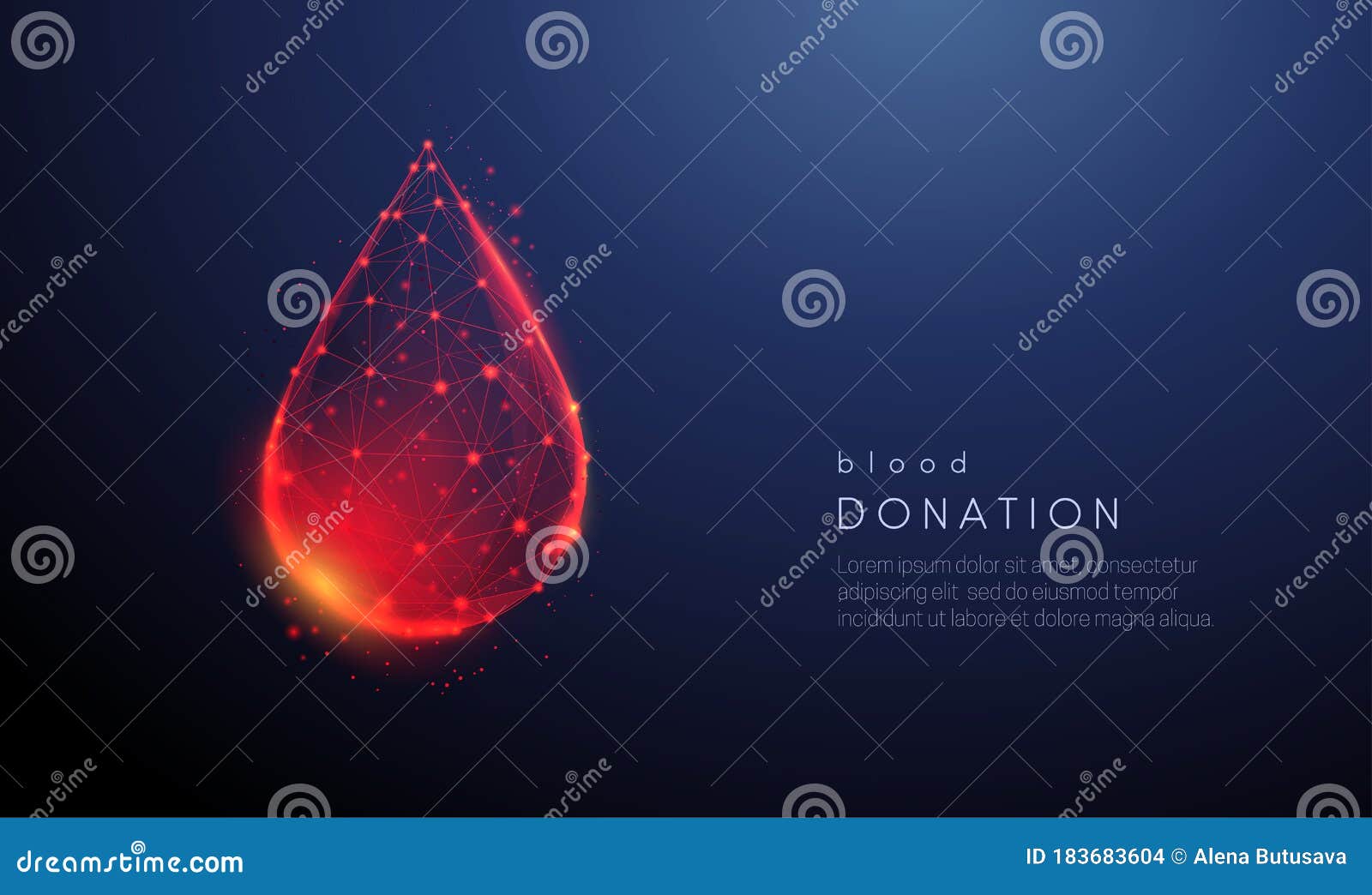 Abstract Low Poly Falling Drop of Blood Stock Vector - Illustration of ...