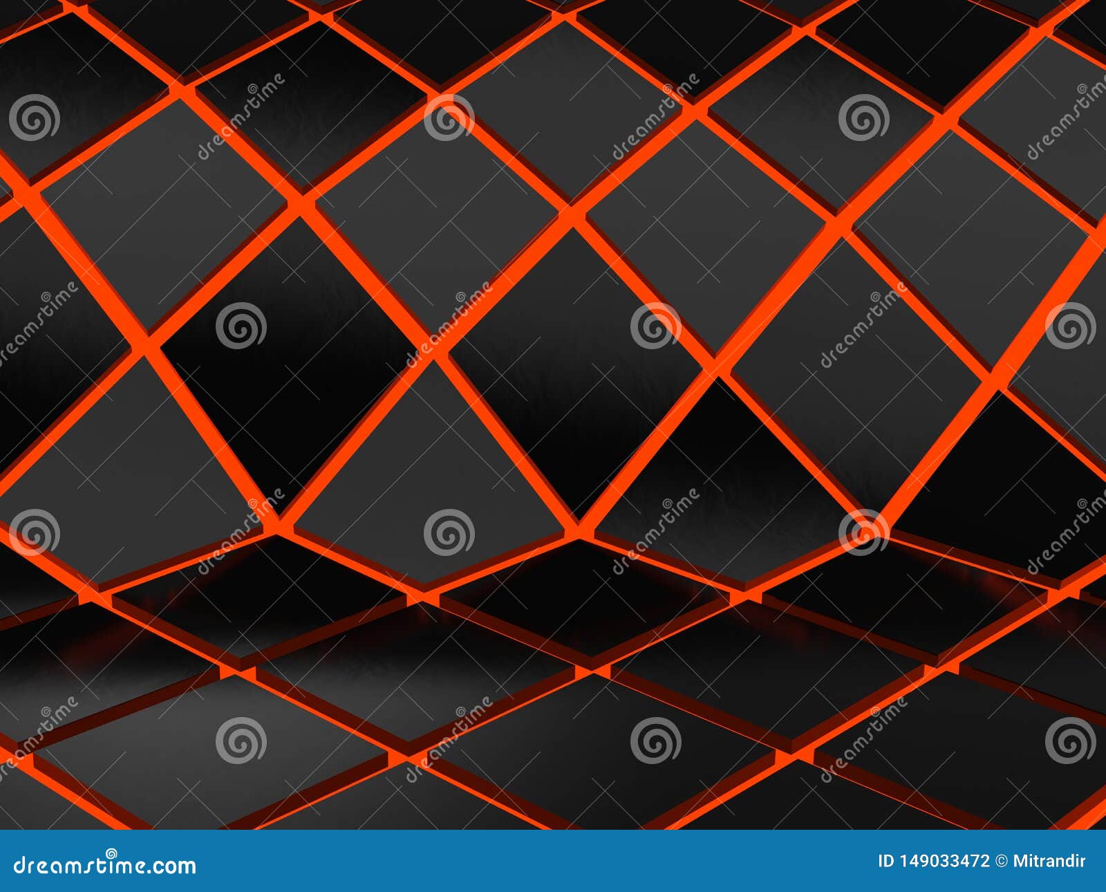 Abstract Low Poly Glowing Red Grid Background Stock Illustration ...