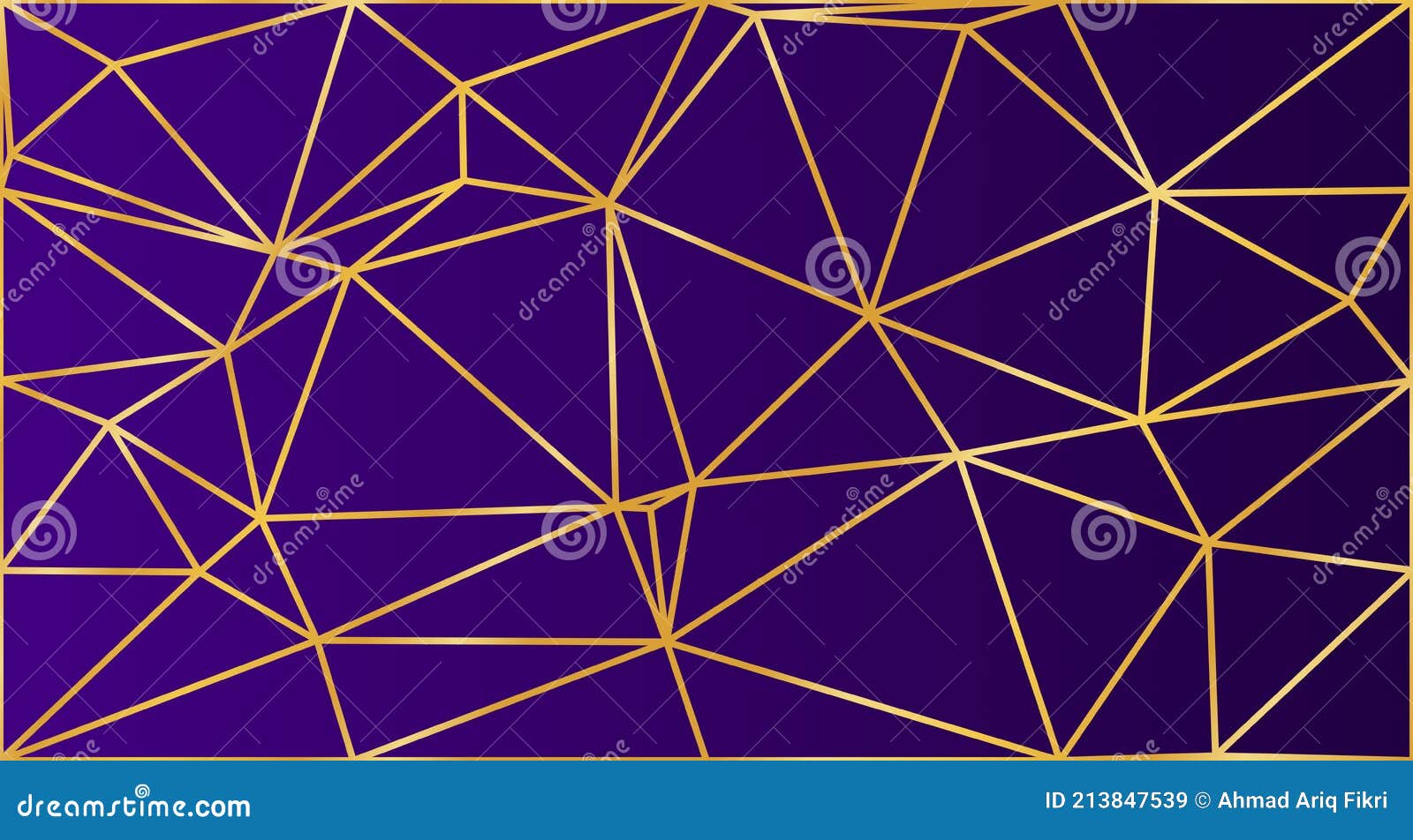 Abstract Low Poly with Gold Lines Background Illustration. Low Poly ...