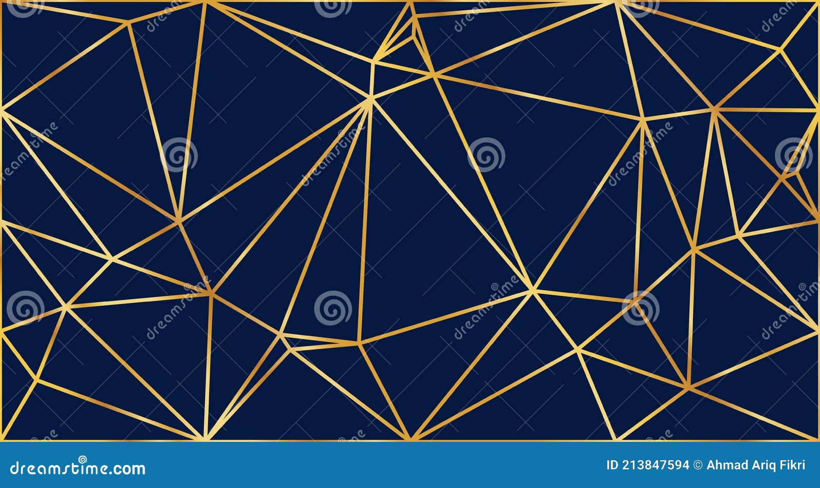 Abstract Low Poly with Gold Lines Background Illustration. Low Poly ...