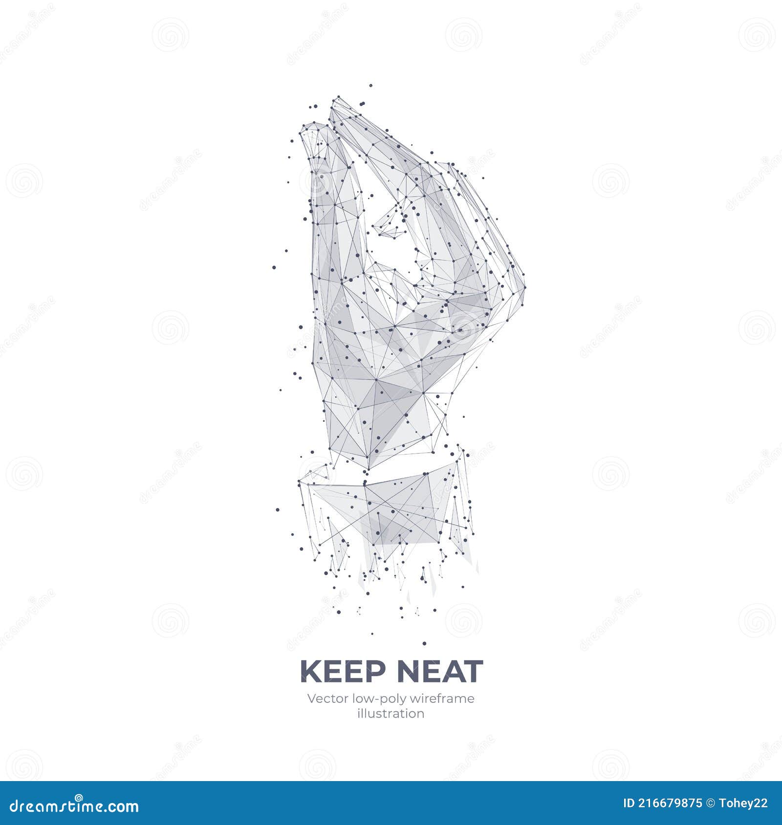 Abstract Low Poly Illustration of Human Hand Stock Vector ...