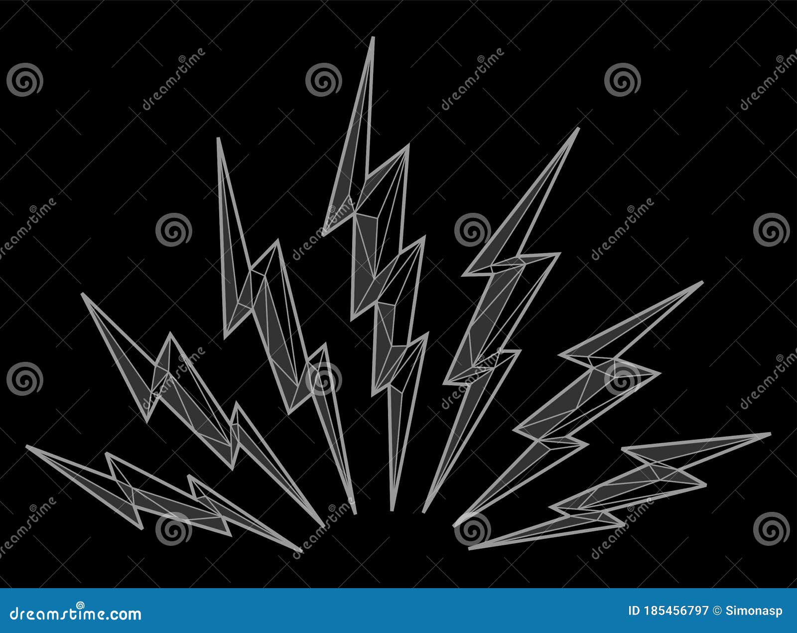 Abstract Low Poly Lightning Stock Vector - Illustration of illustrated ...