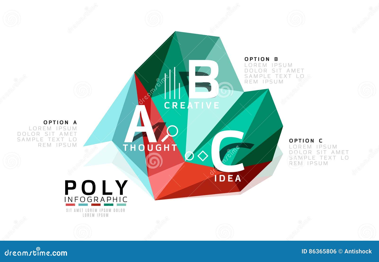 Abstract Low Poly Infographics Template Stock Illustration ...