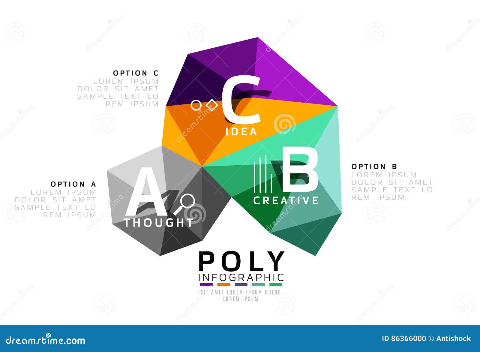 Abstract Low Poly Infographics Template Stock Illustration ...