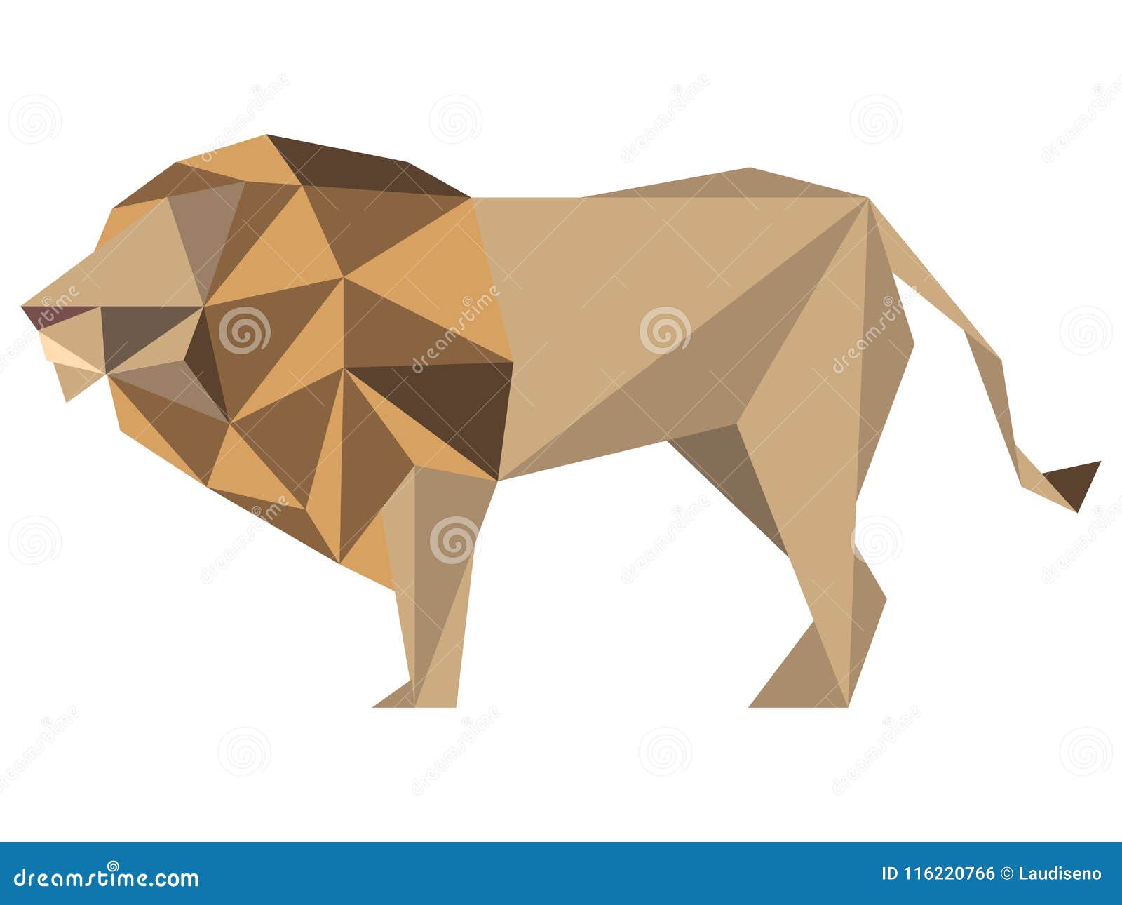 Abstract Low Poly Lion Icon Stock Vector - Illustration of cute ...