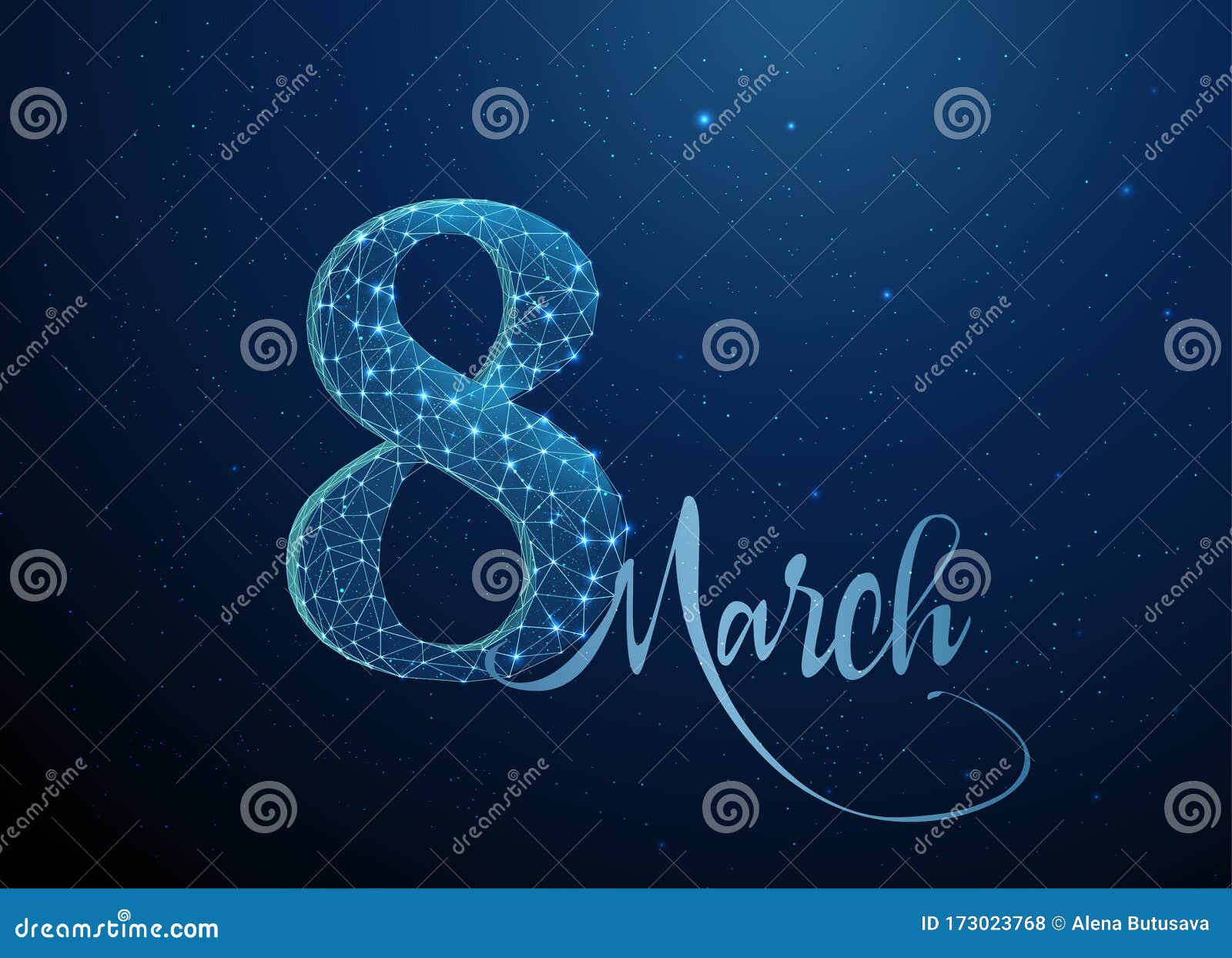 Abstract Low Poly 8 March Card with Number Eight Stock Vector ...