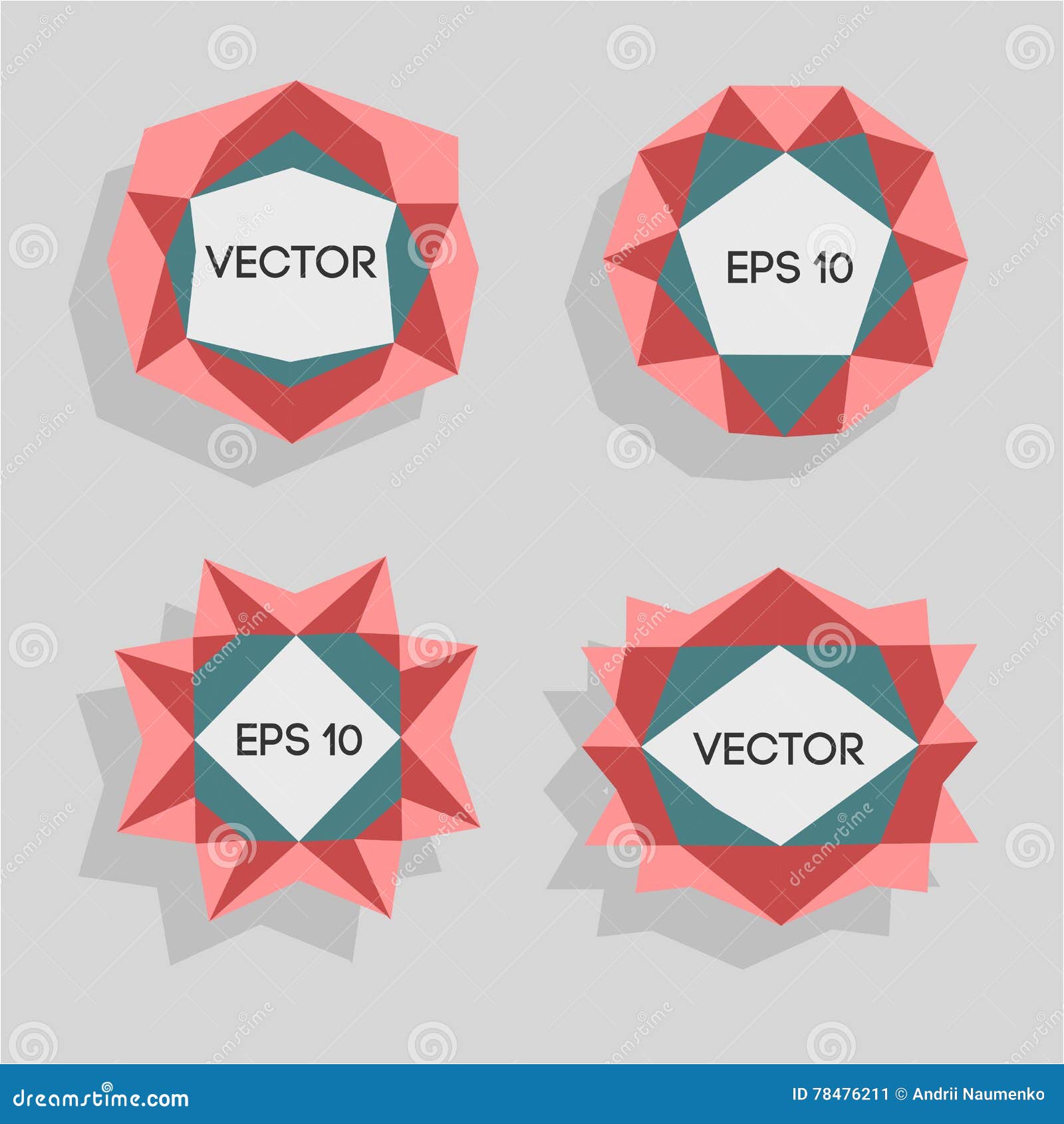 Abstract Low Poly Modern Labels. Vector Low Poly Frame with Space for ...