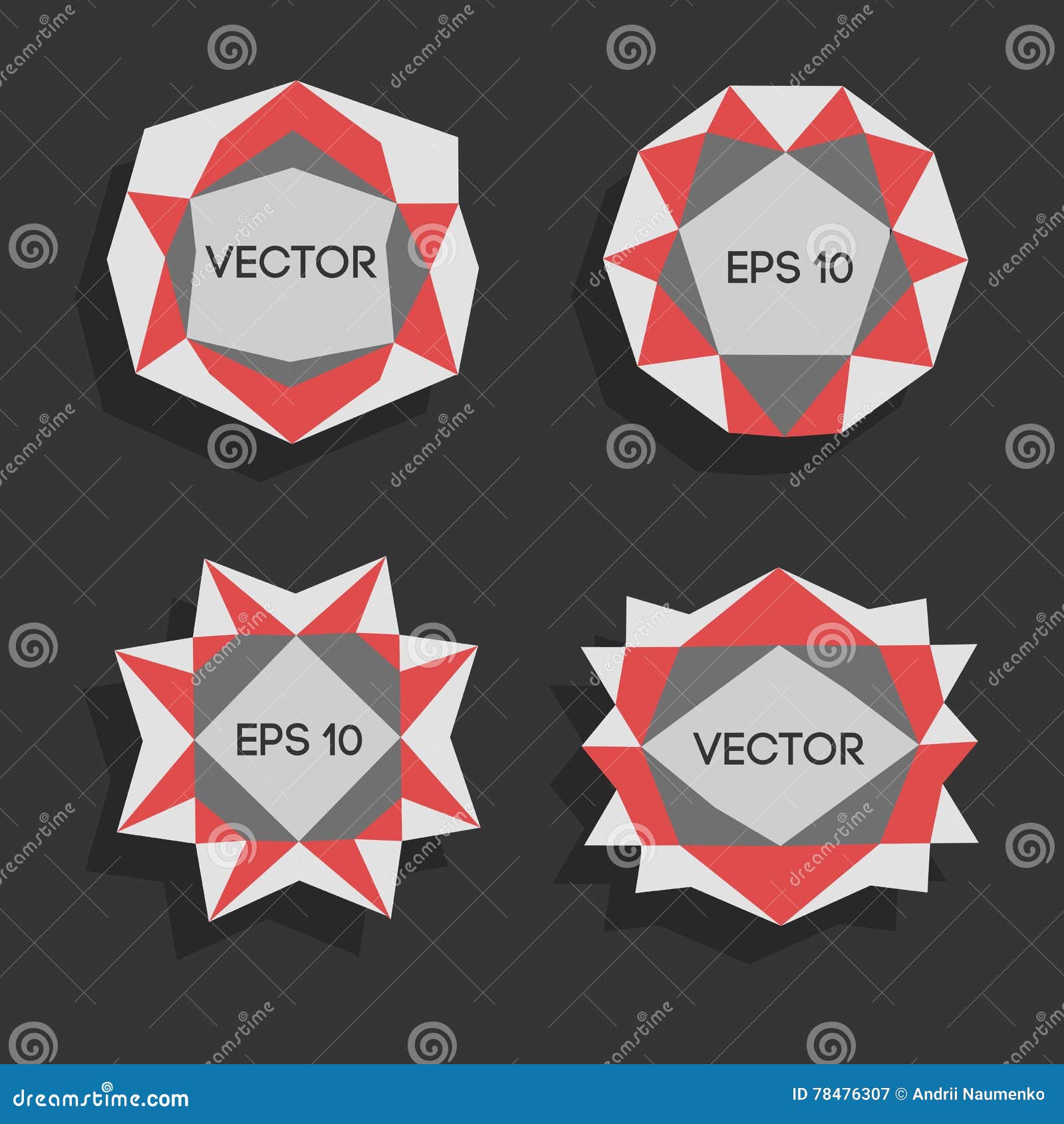 Abstract Low Poly Modern Labels. Vector Low Poly Frame with Space for ...