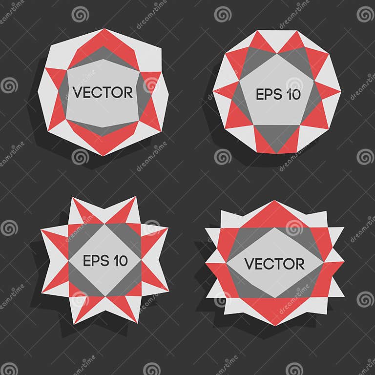 Abstract Low Poly Modern Labels. Vector Low Poly Frame with Space for ...