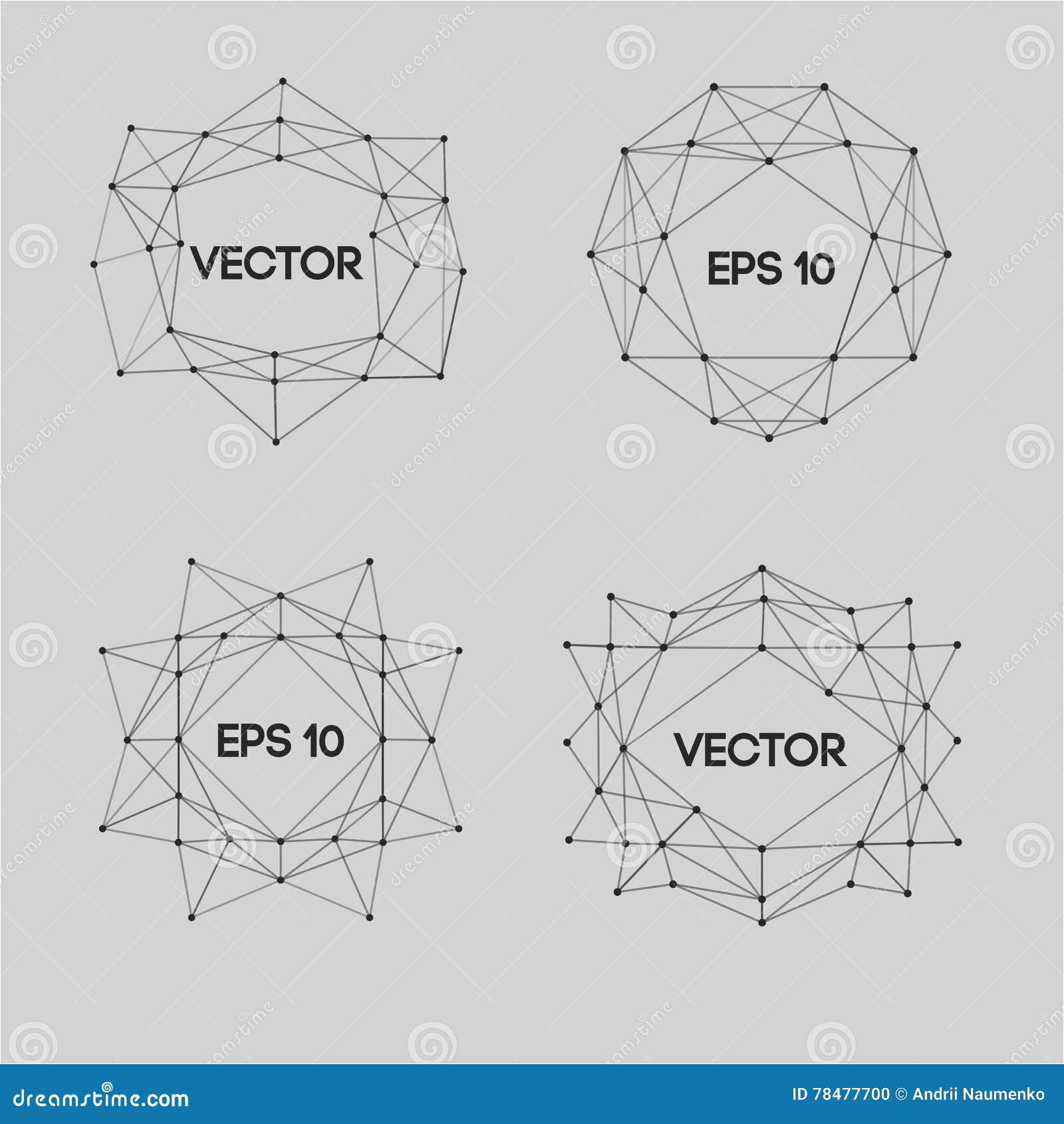 Abstract Low Poly Modern Labels. Vector Low Poly Frame with Space for ...