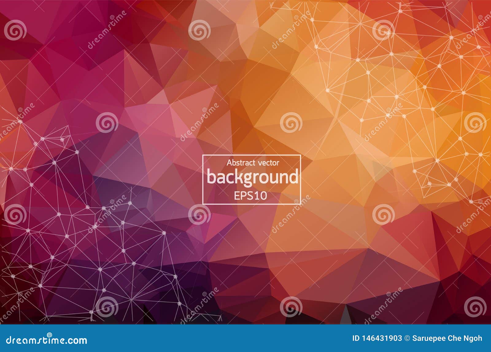 Abstract Low Poly Modern Technology Vector Background. Connection ...