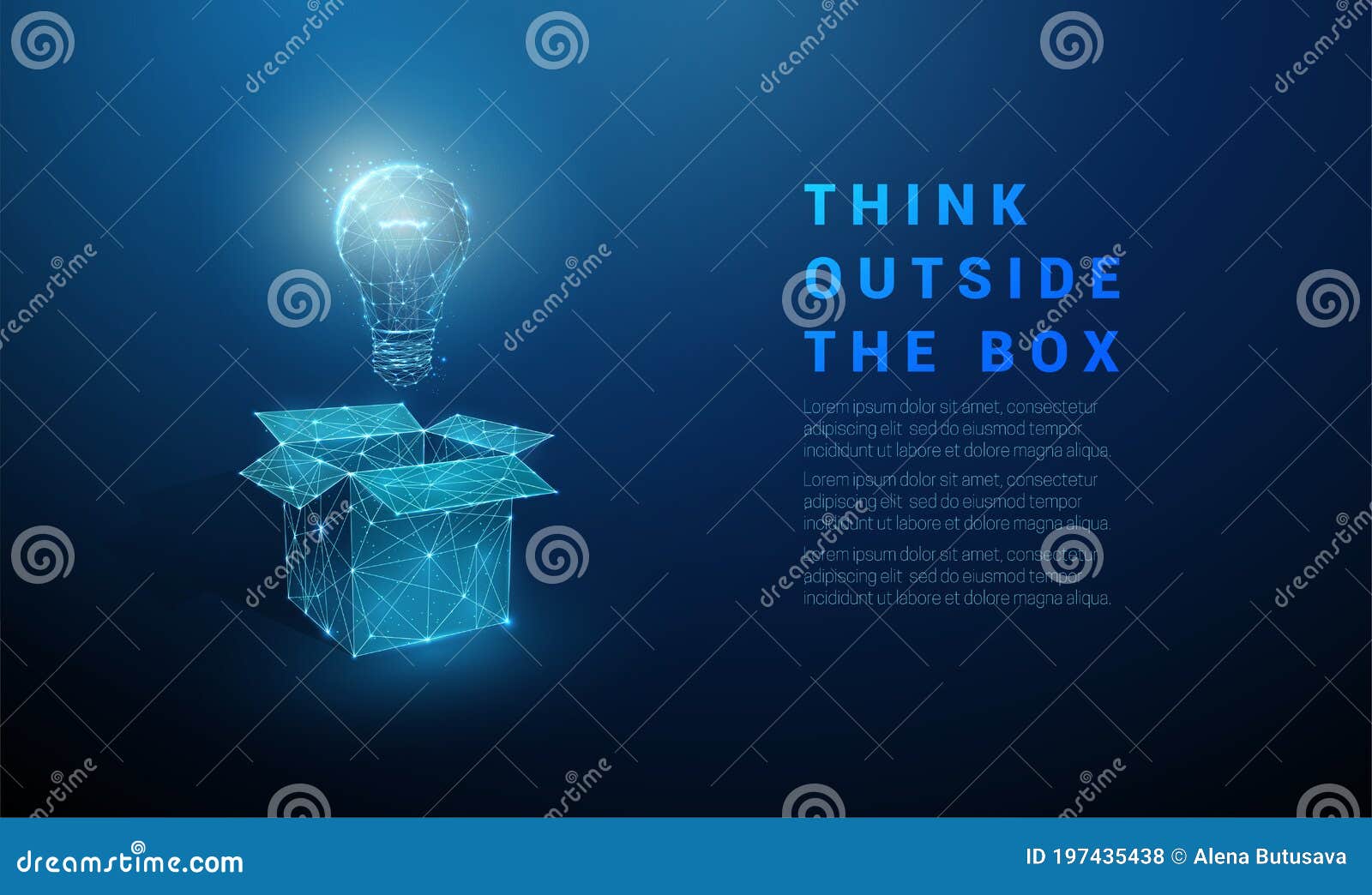 Abstract Low Poly Open Box with Light Bulb Stock Vector - Illustration ...