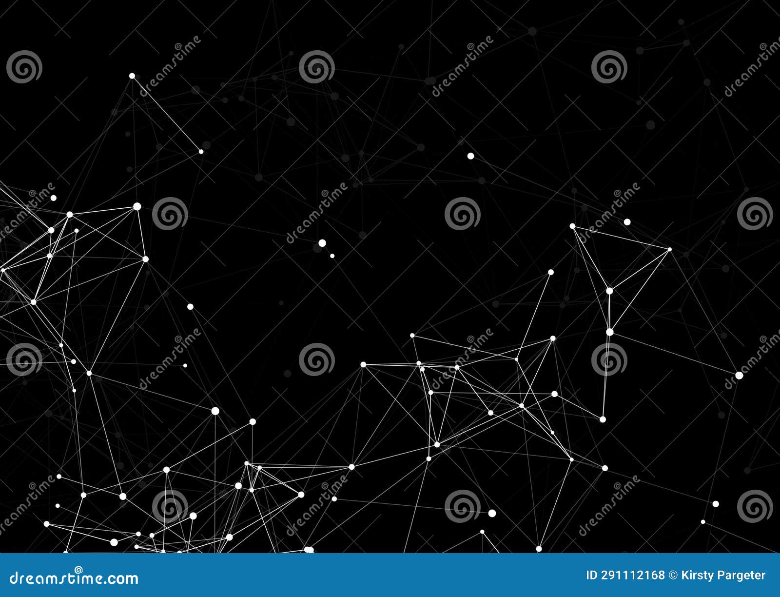 Abstract Low Poly Plexus Design in Black and White Stock Illustration ...
