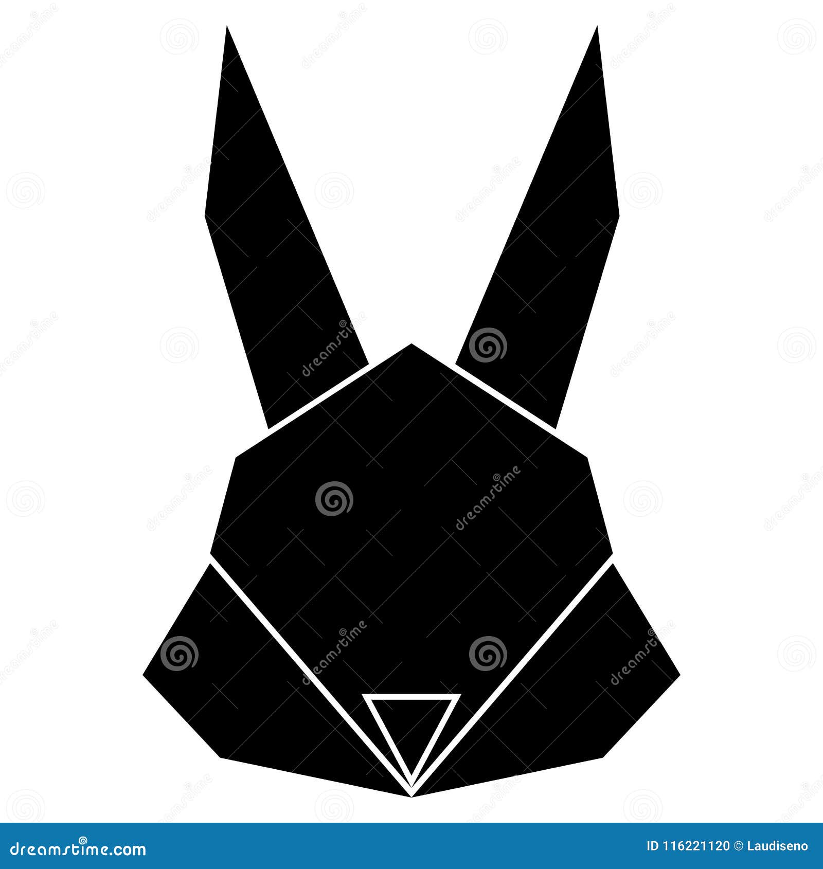 Abstract Low Poly Rabbit Icon Stock Vector - Illustration of monochrome ...