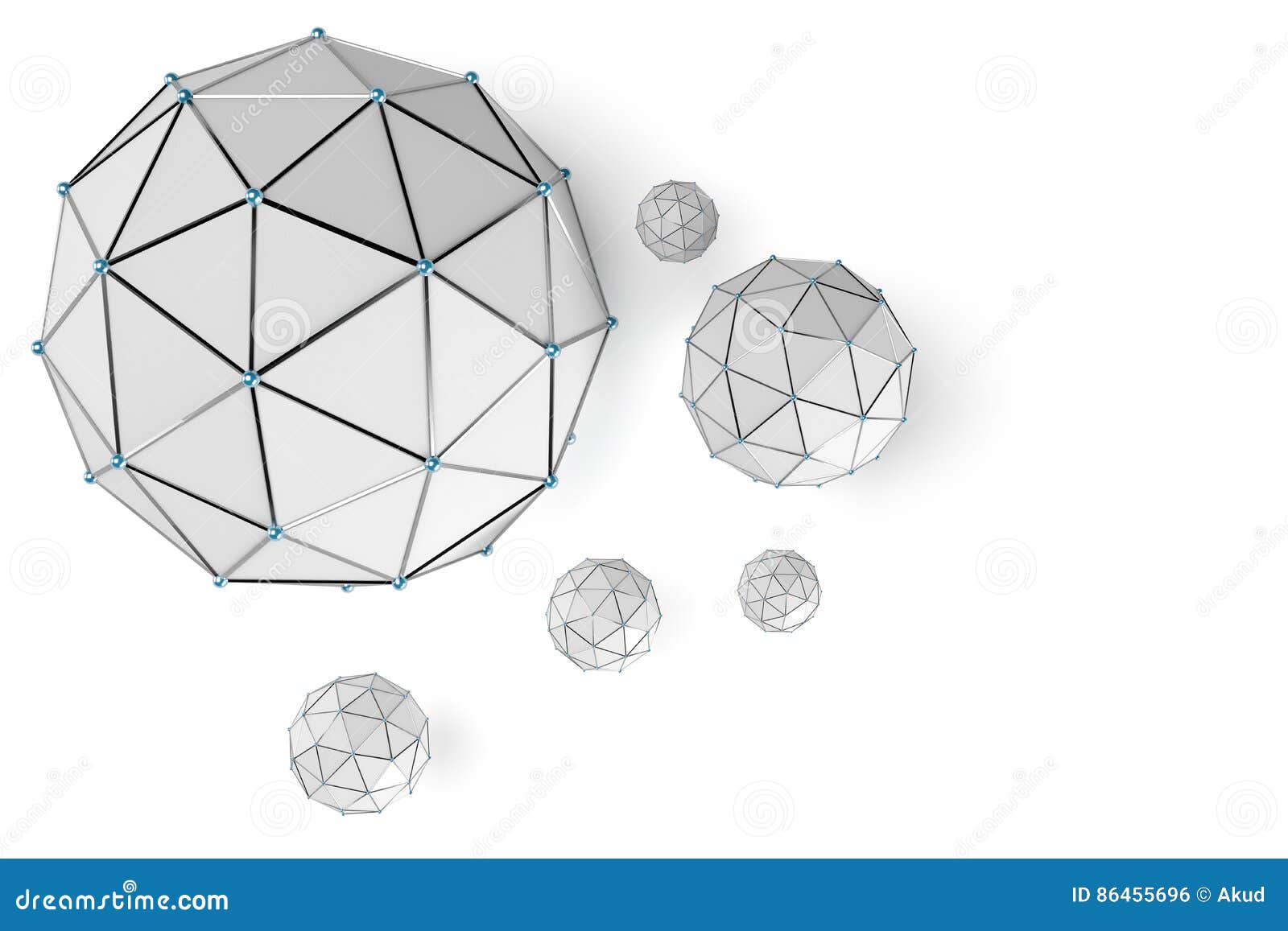 Abstract Low Poly Sphere with Connected Dots Stock Illustration ...