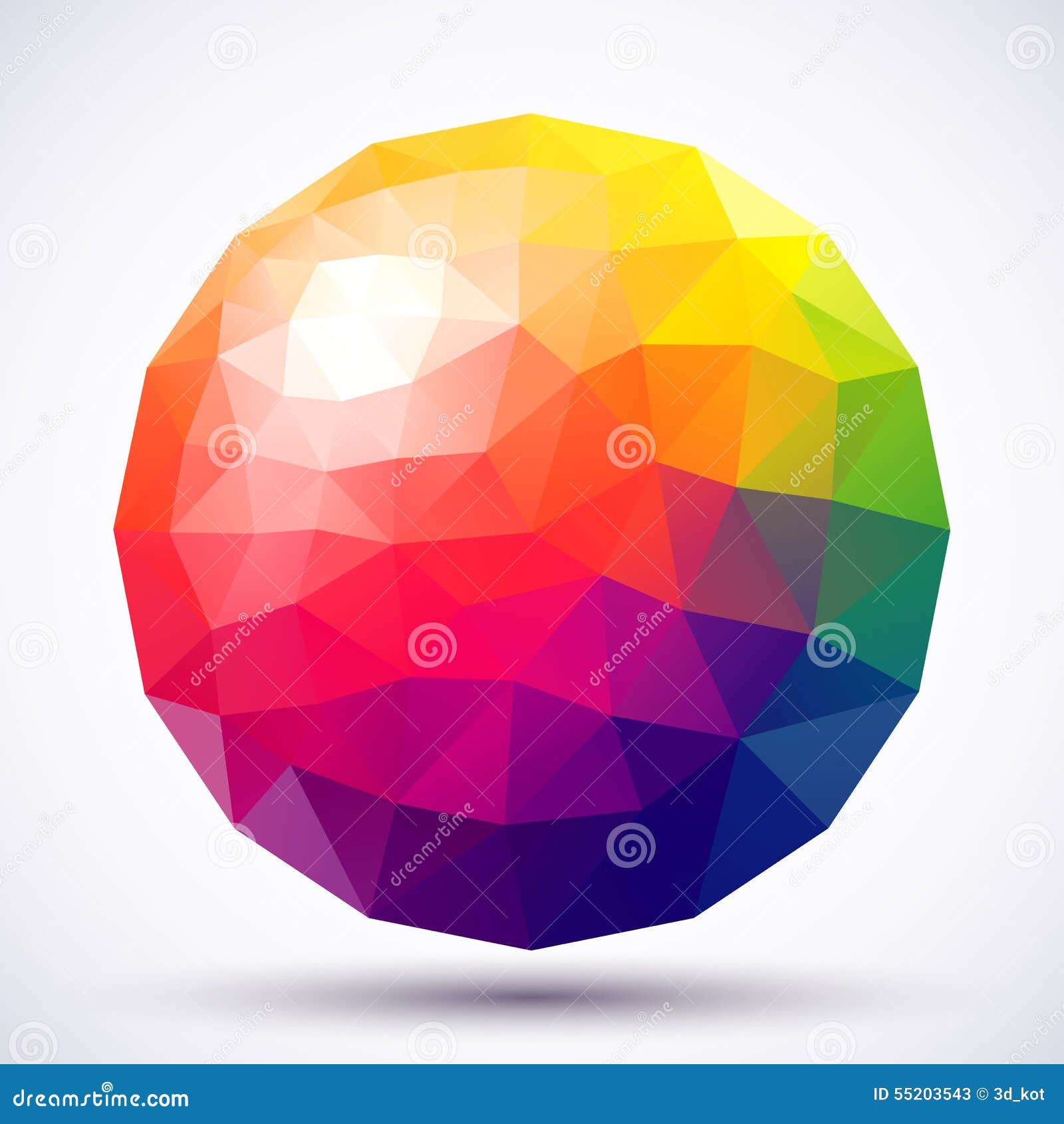 Abstract low-poly sphere stock vector. Illustration of palette - 55203543