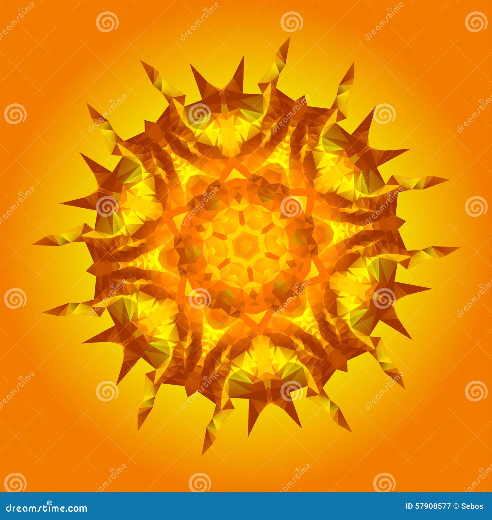Abstract low poly sun stock vector. Illustration of shape - 57908577