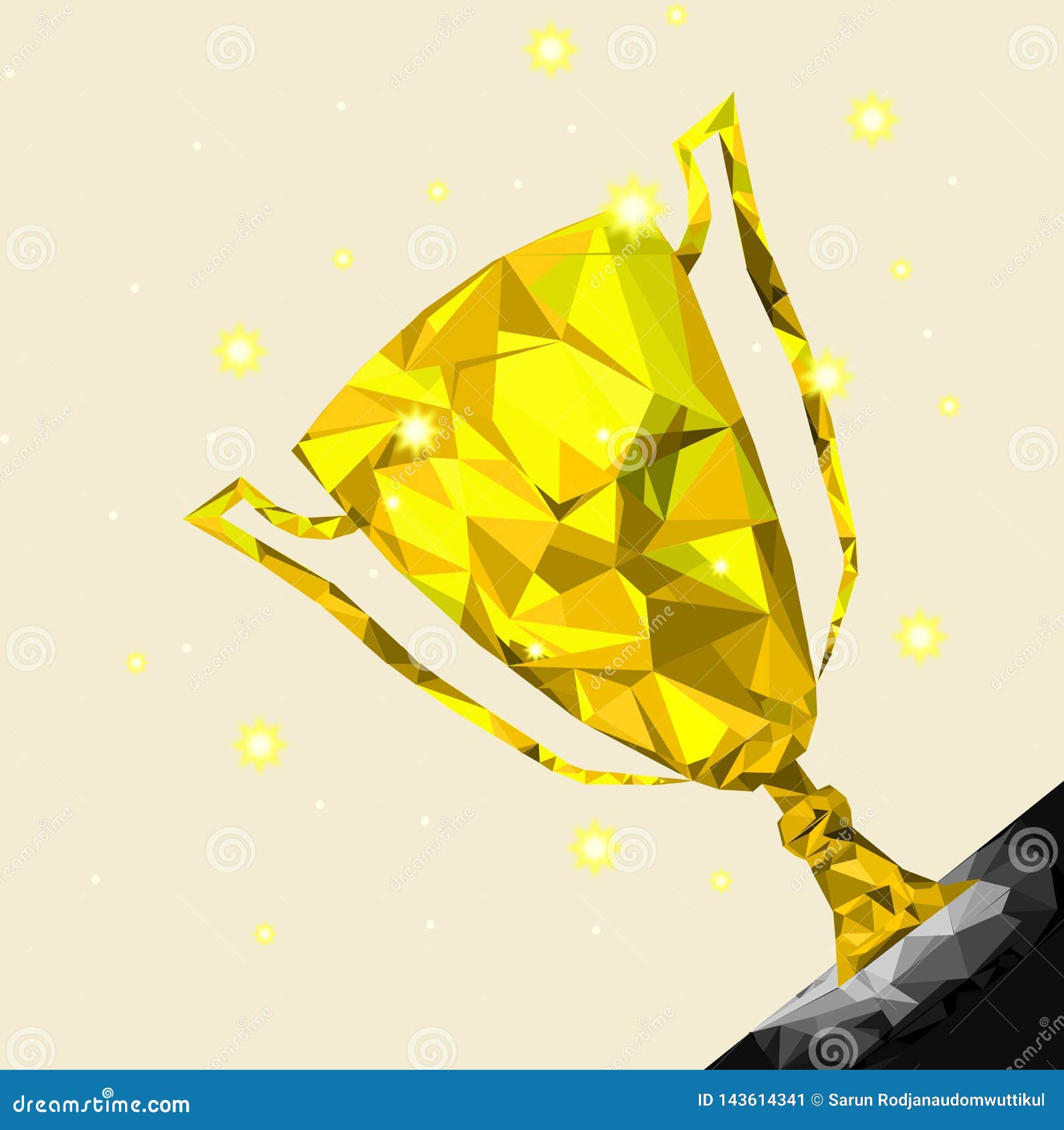 Abstract of Low Poly Trophy with Point Connecting Network,champion ...